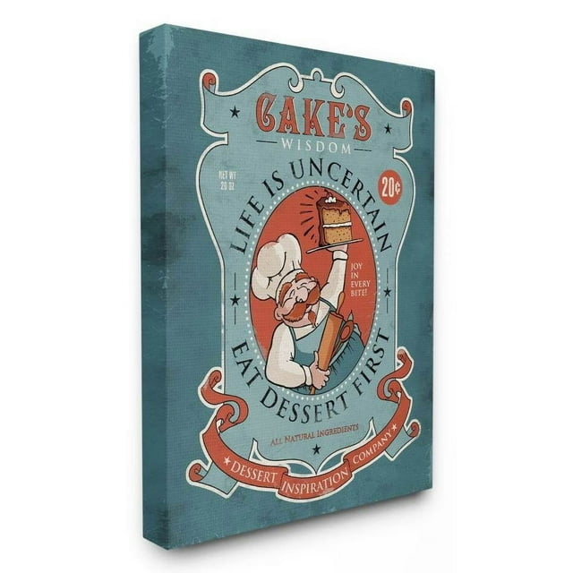Stupell Industries Cake Wisdom Funny Vintage Comic Book Design Canvas ...