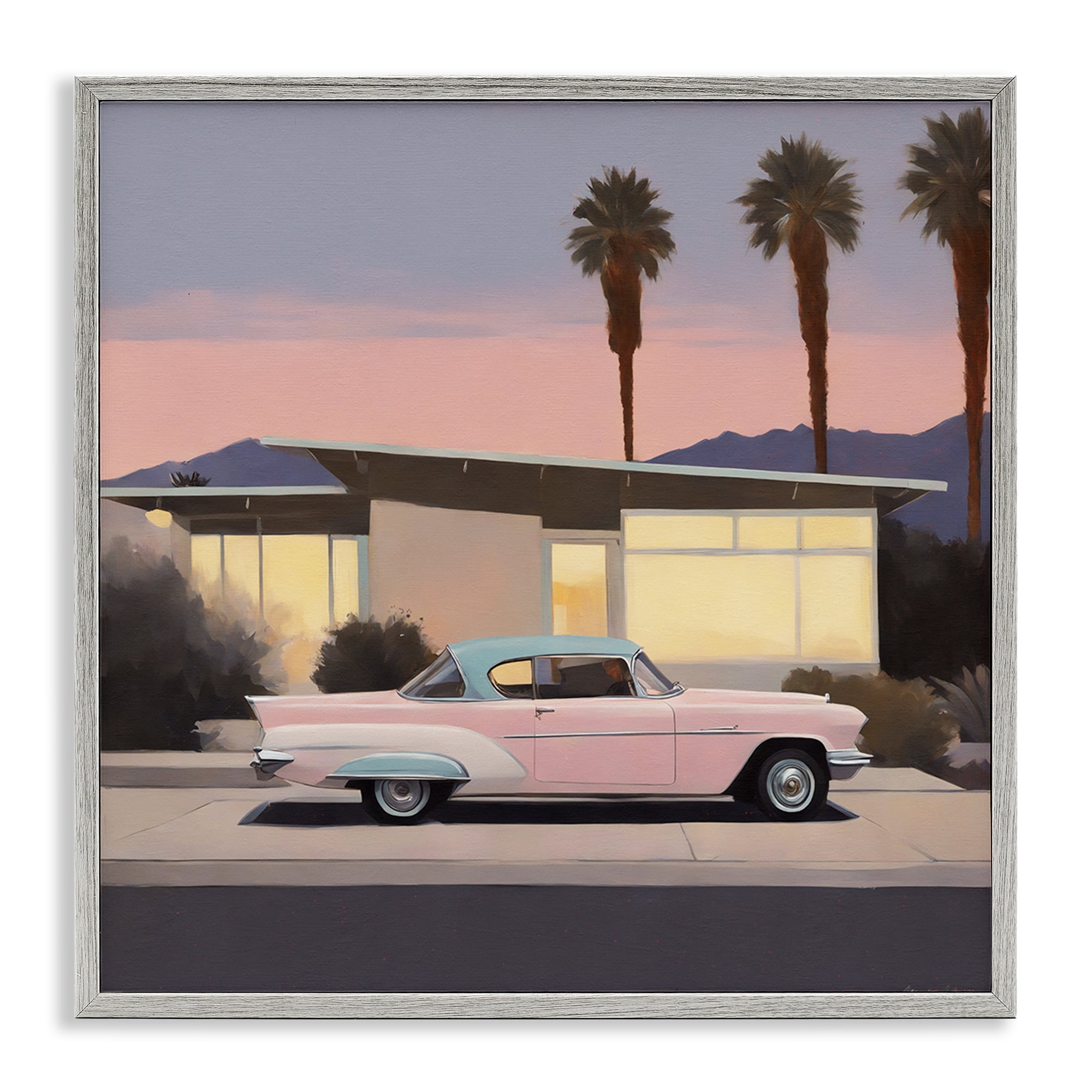 Stupell Industries California Classic Car Transportation Painting Gray ...