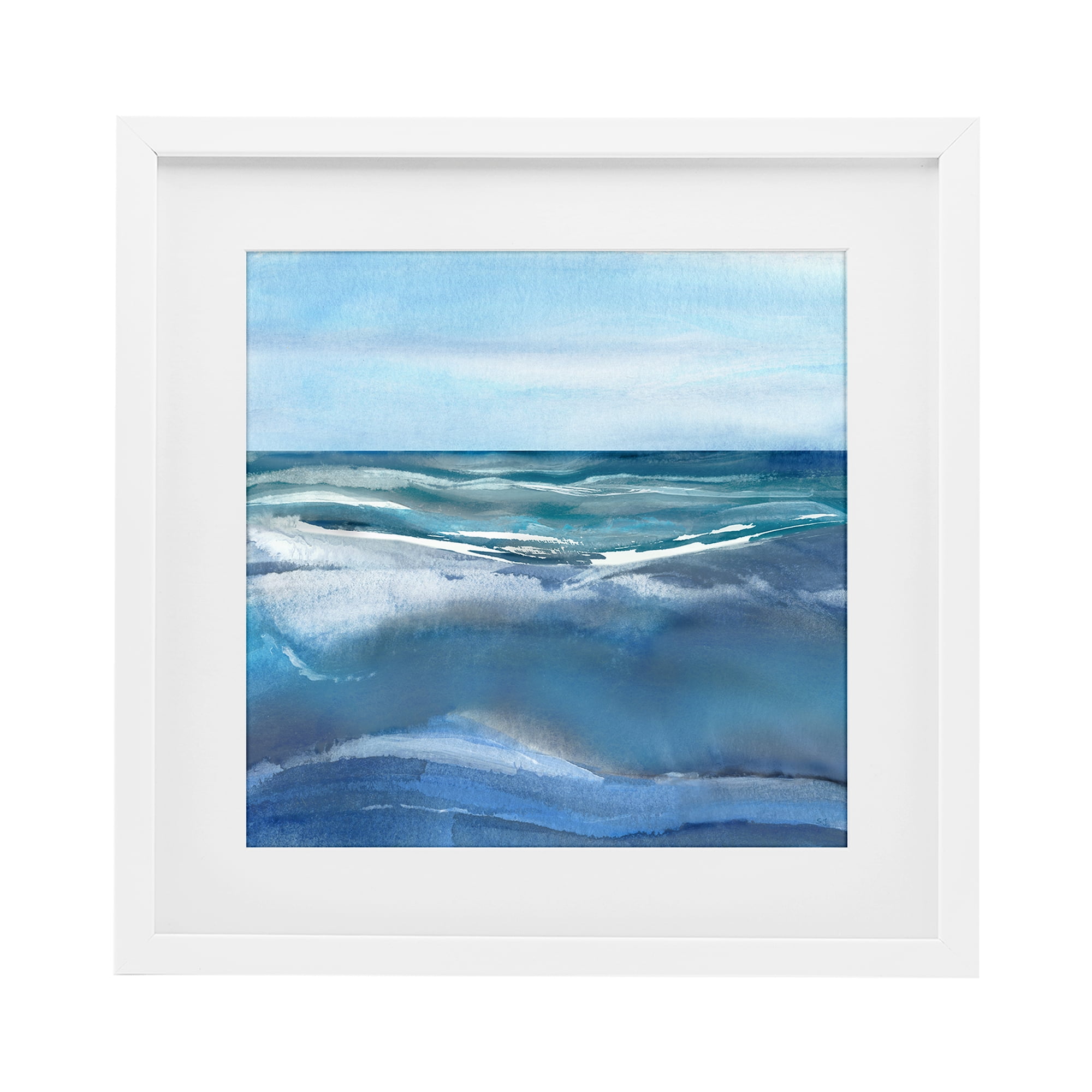 Stupell Industries Calm Seas under Soft Sky White Framed Print Under ...