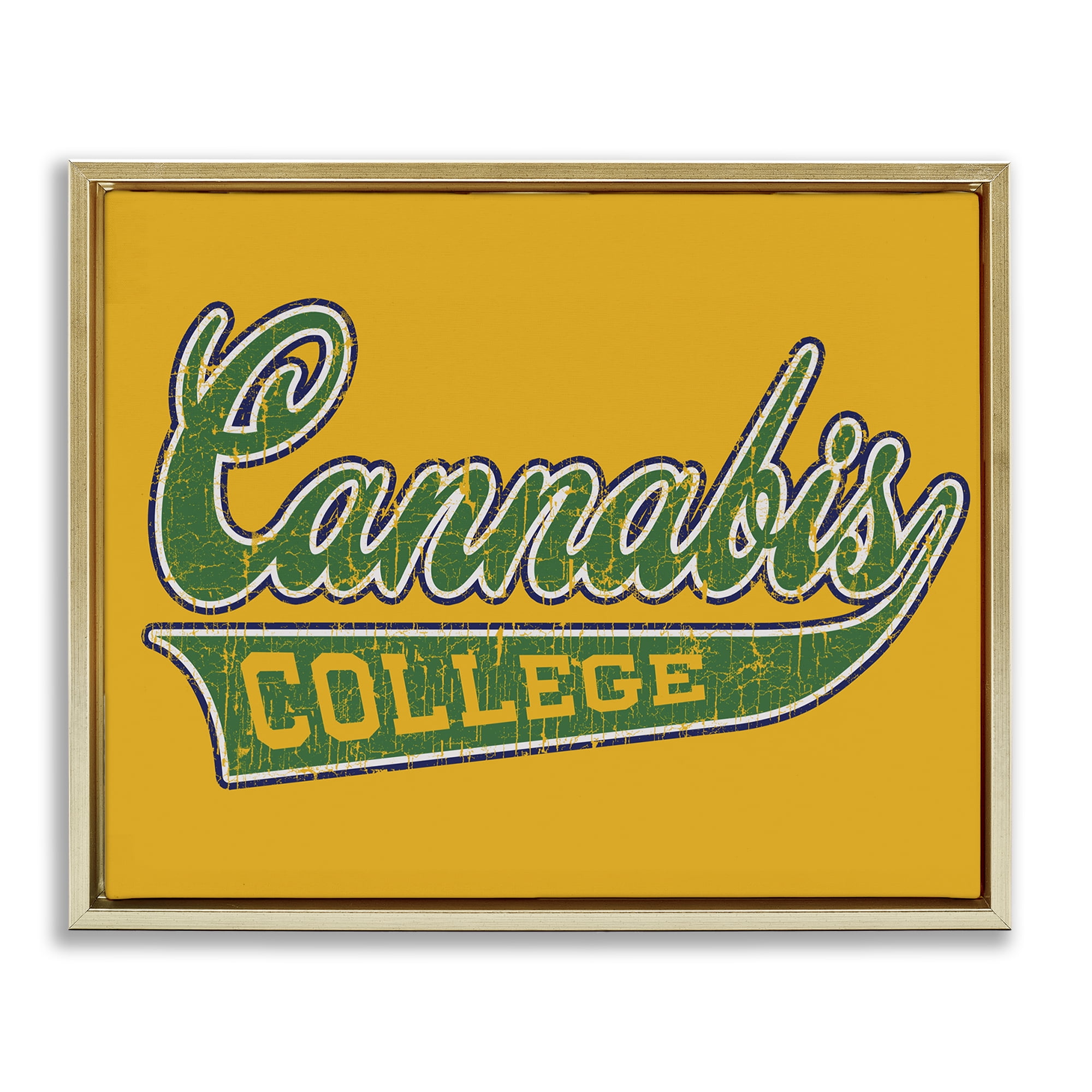 Stupell Industries Cannabis College Varsity Novelty & Humor Painting ...