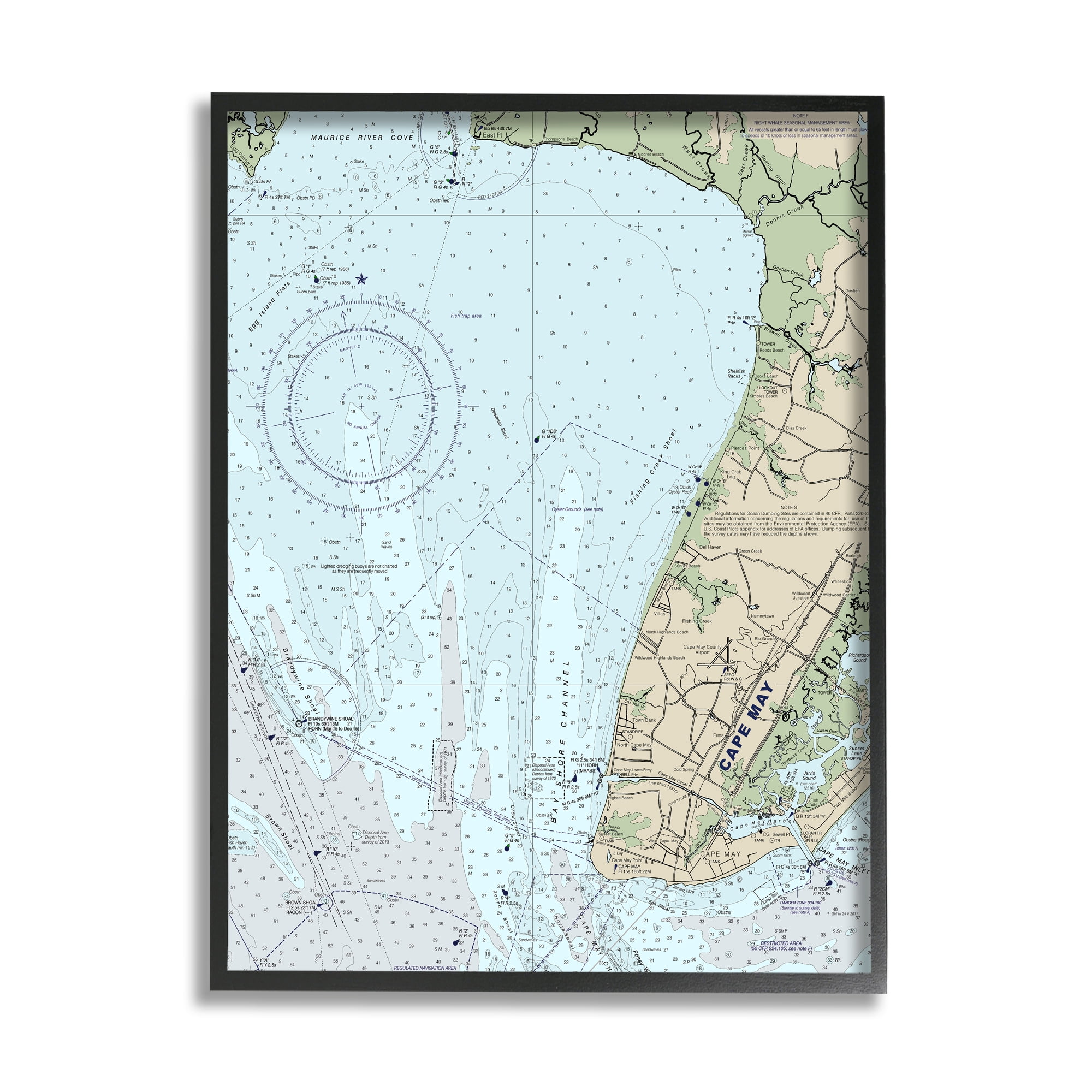 Stupell Industries Cape May Nautical Map - 11 x 14 Wall Art - Walmart.com