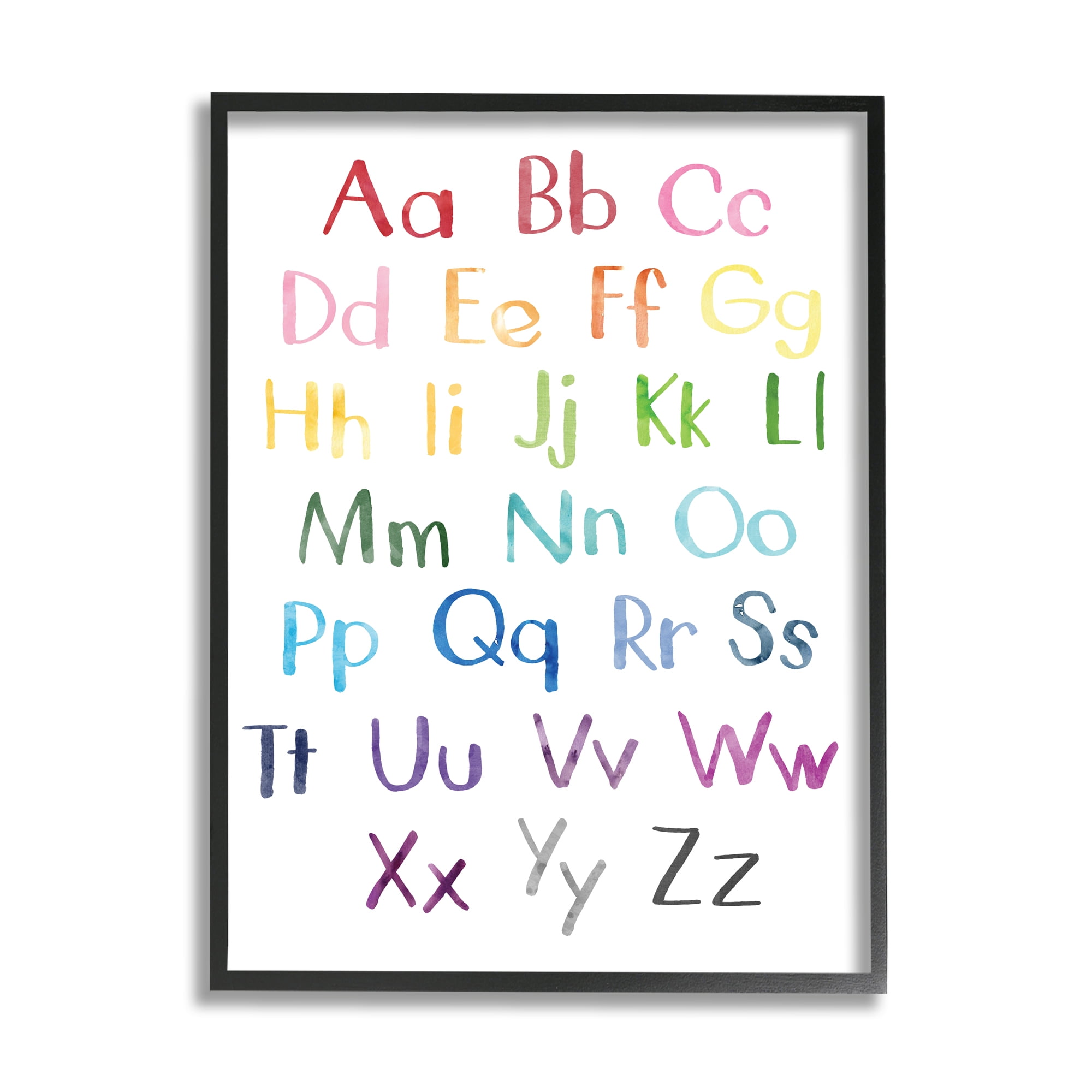 Stupell Industries Capital and Lowercase Alphabet Letters Rainbow ABC ...