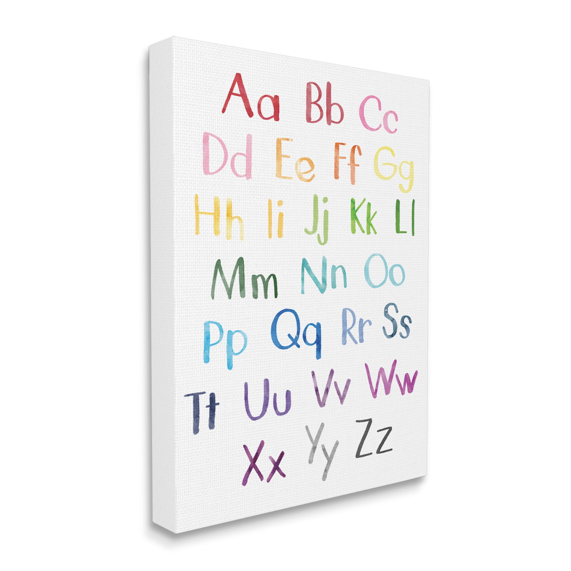Stupell Industries Capital and Lowercase Alphabet Letters Rainbow ABC ...