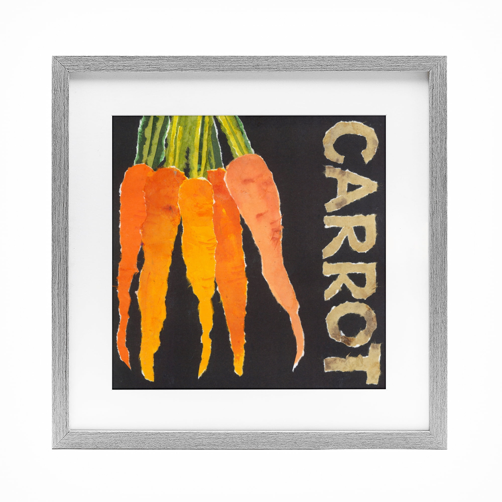 Stupell Industries Carrot Root Vegetable Gray Framed Print Under Glass ...