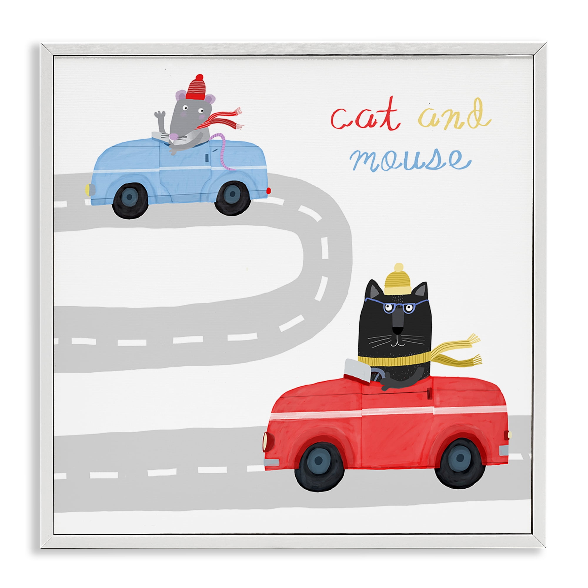 Stupell Industries Cat & Mouse in Cars Quotes and Sayings Painting ...