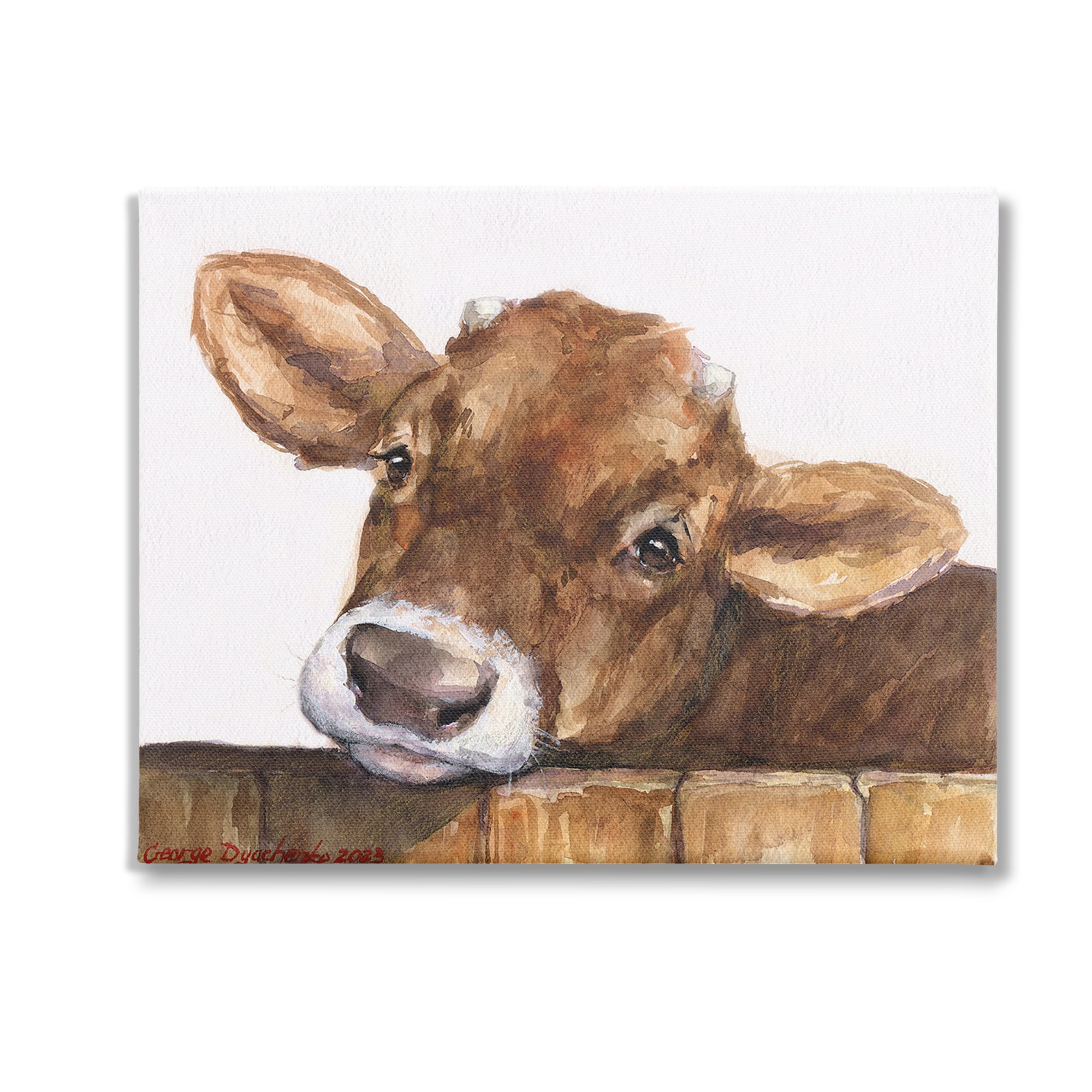 Stupell Industries Cattle Calf Gazing Animals & Insects Painting ...