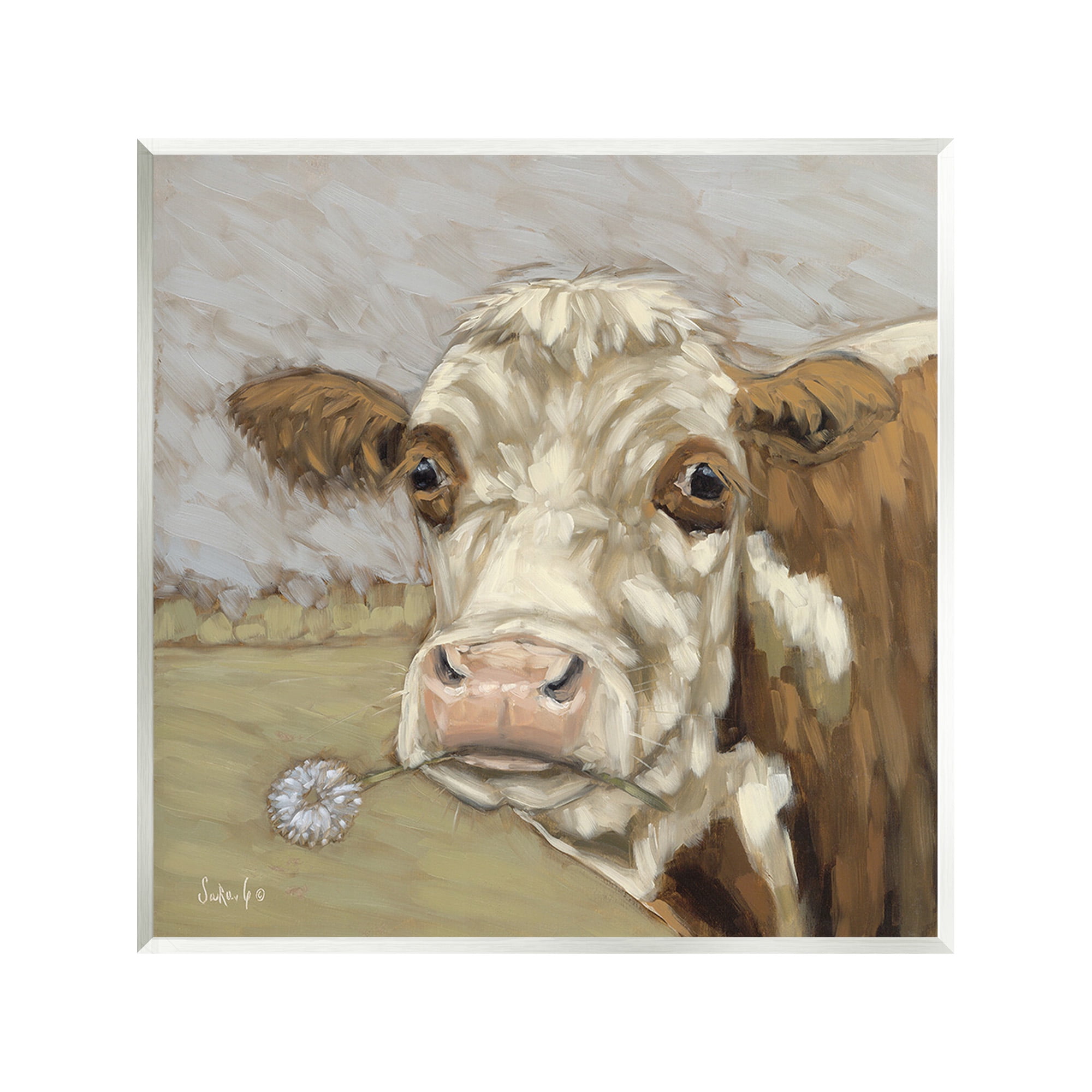 Stupell Industries Cattle with Dandelion Sprig Animals & Insects ...