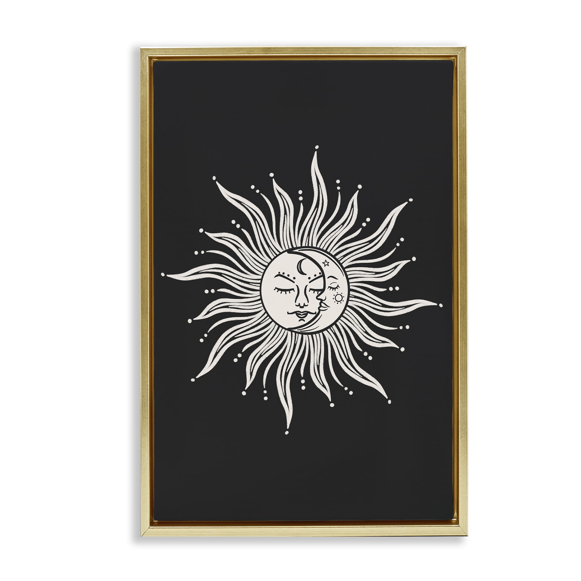 Stupell Industries Celestial Sun on Black Astrology & Stars Painting ...