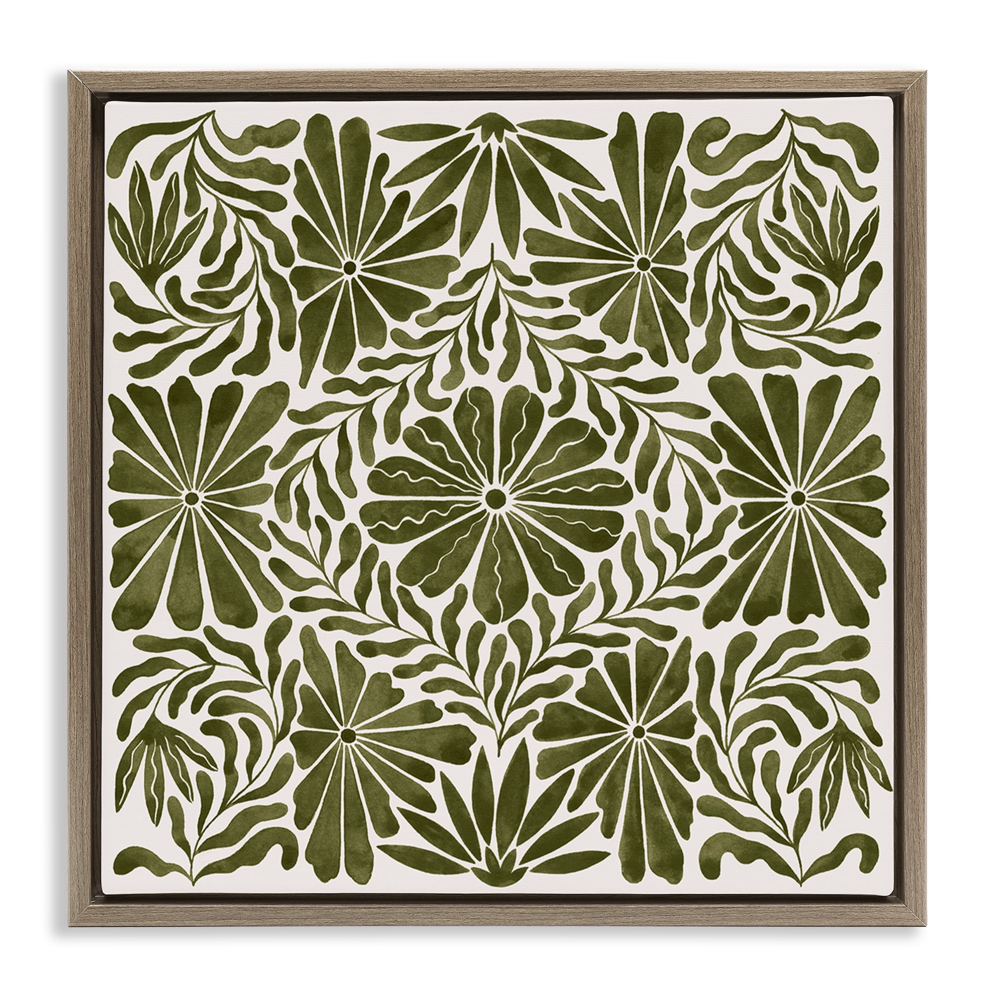 Stupell Industries Centric Circular Flowers Abstract Painting Brown ...