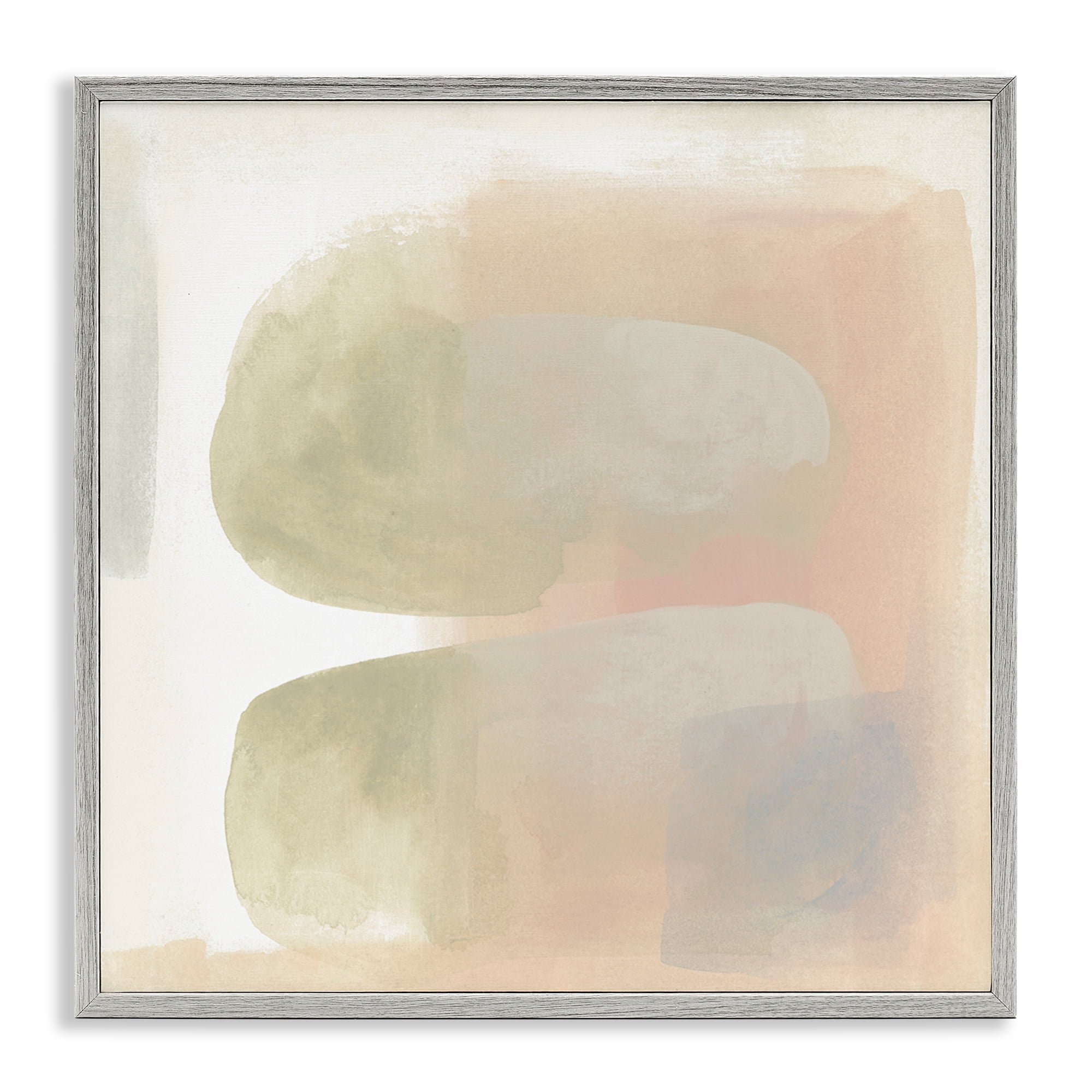Stupell Industries Centric Neutral Shapes Abstract Painting Gray Framed ...