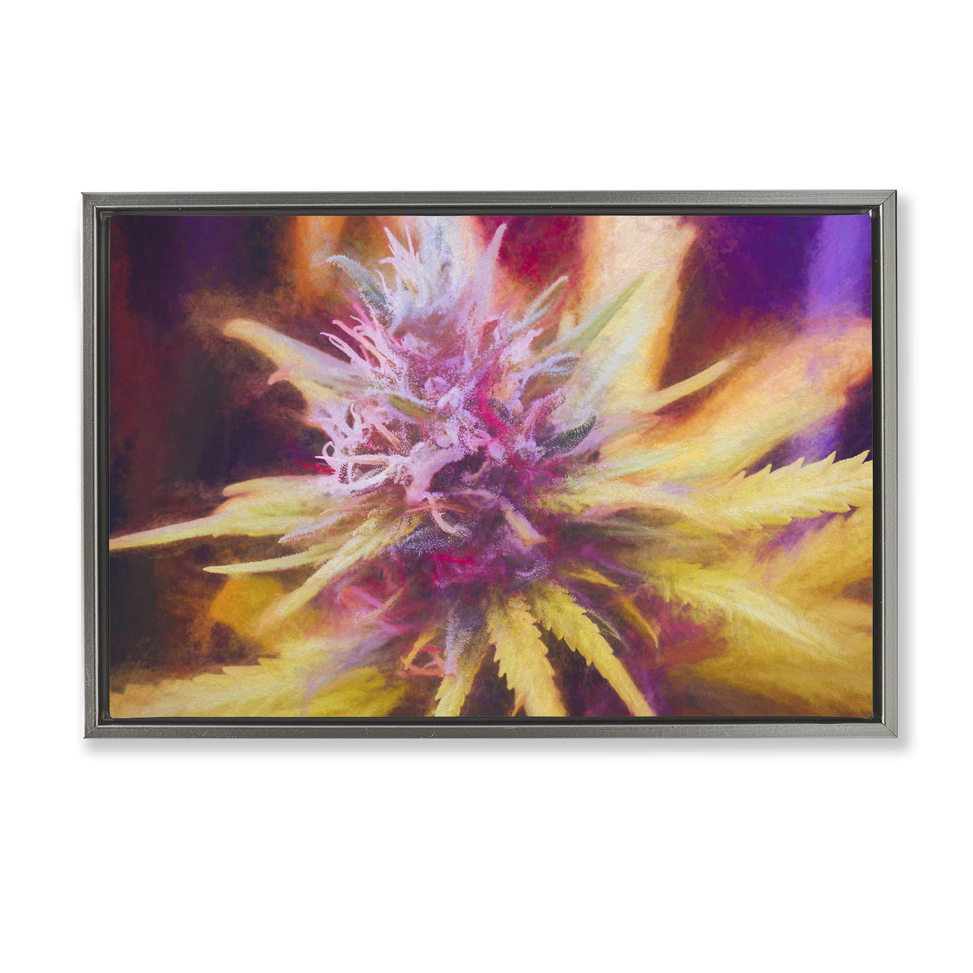 Stupell Industries Chalk Cannabis Flower Plants & Flowers Painting Gray ...