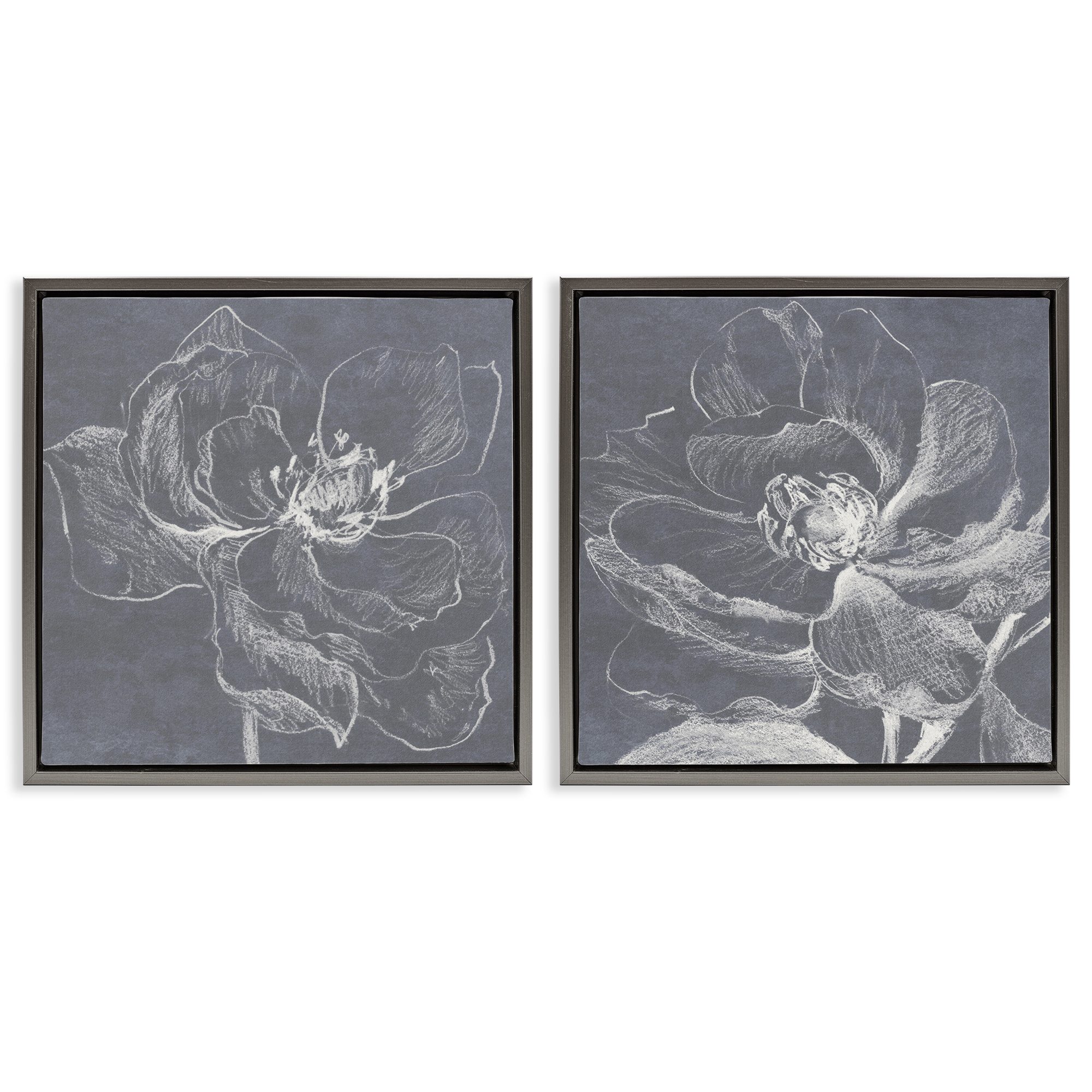 Stupell Industries Chalkboard Magnolia Blossom Plants & Flowers Drawing ...