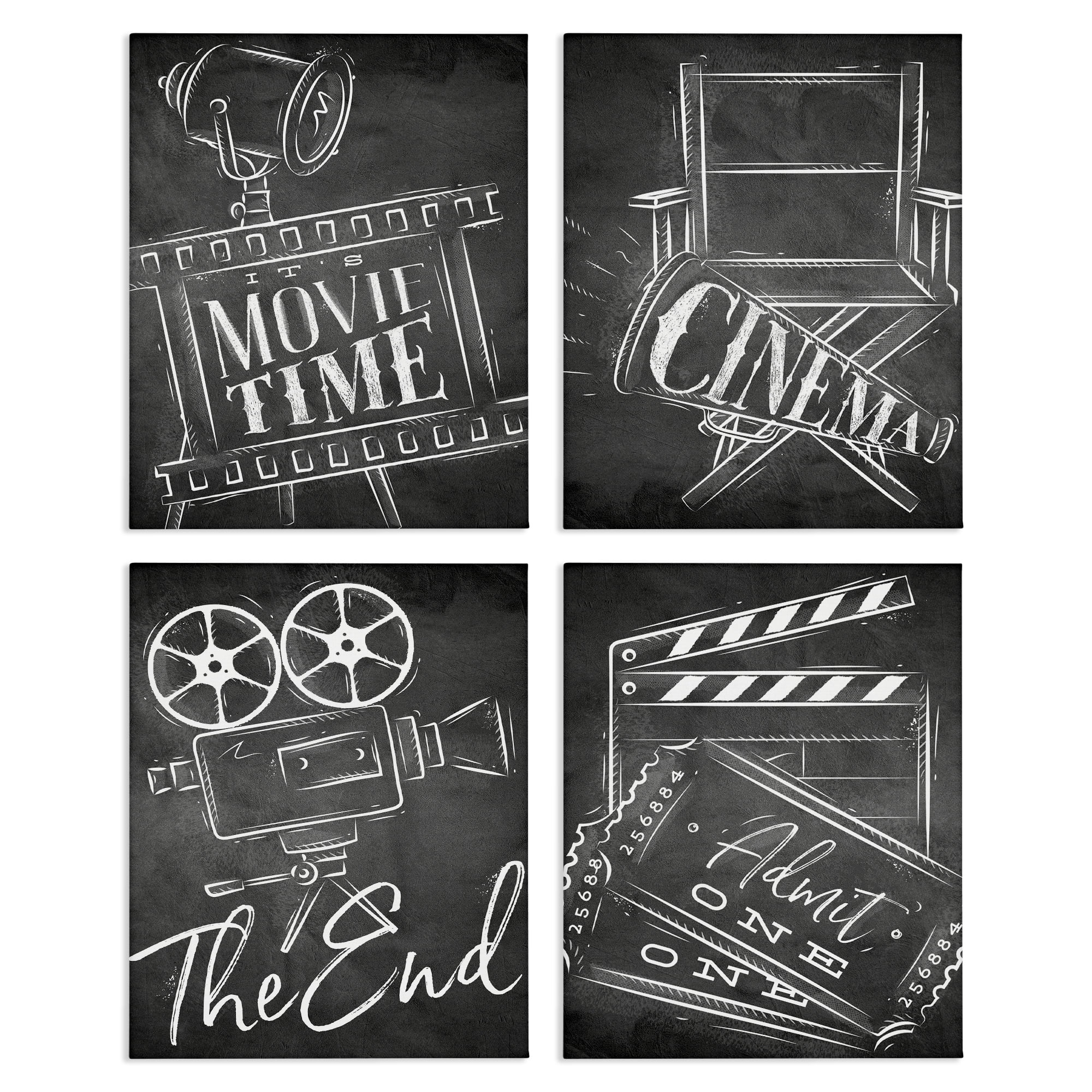 Stupell Industries Chalkboard Movie Theater Phrases Movies and ...