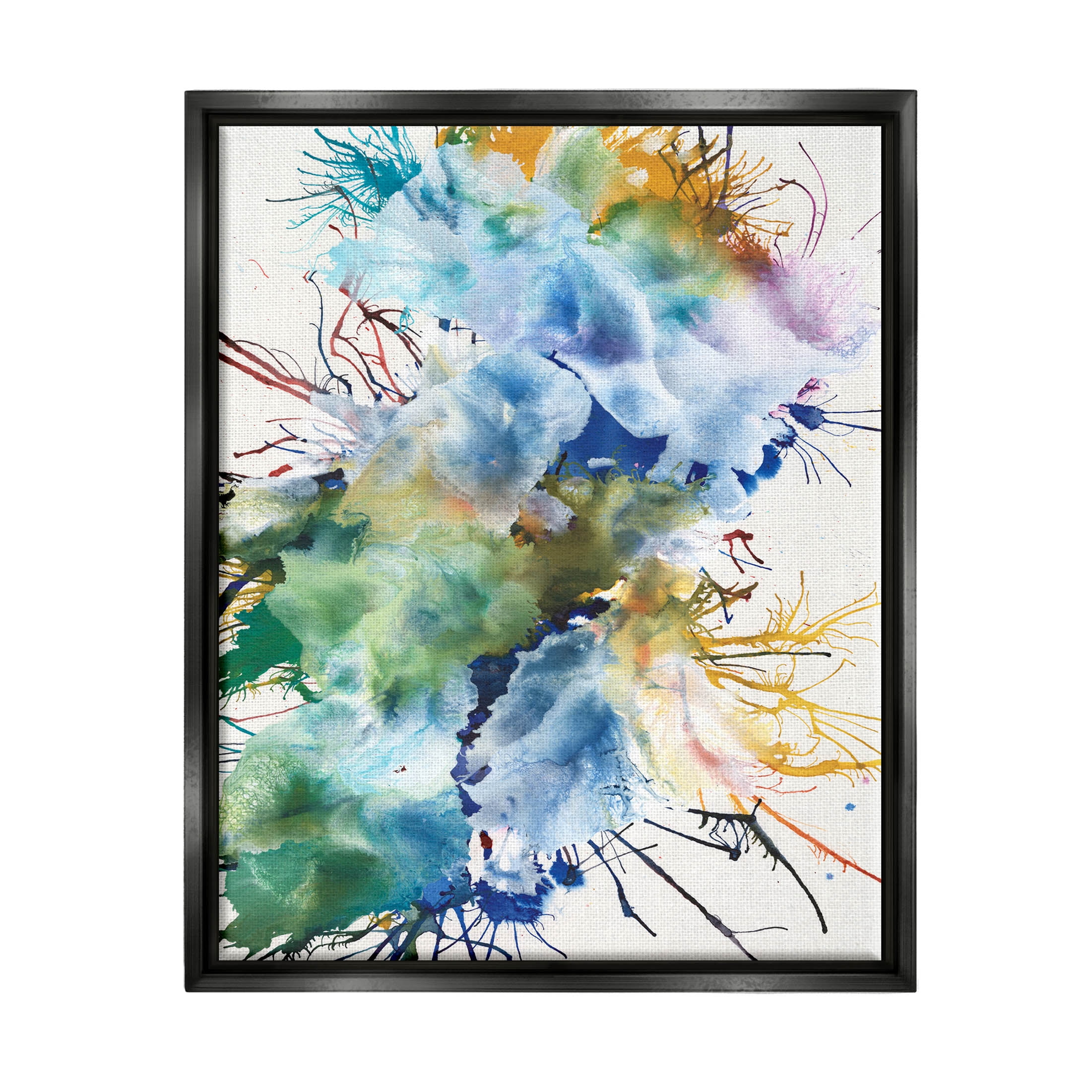 Stupell Industries Chaotic Abstract Rainbow Shapes Graphic Art Jet ...