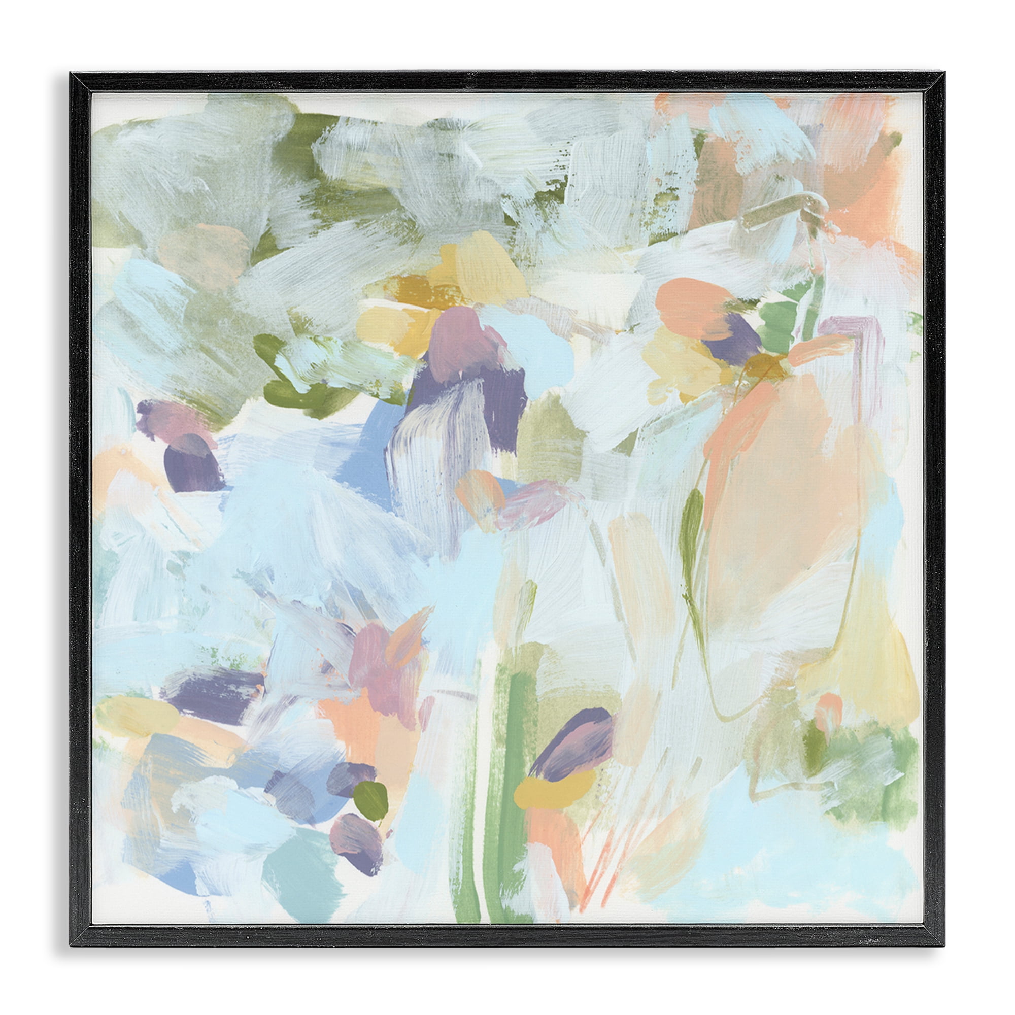 Stupell Industries Chaotic Pastel Arrangement Abstract Painting Black ...