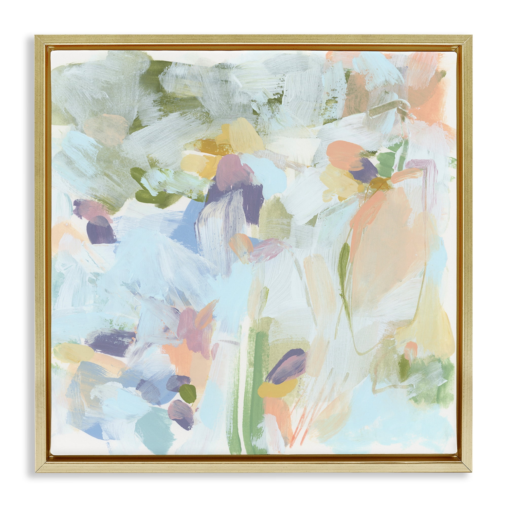 Stupell Industries Chaotic Pastel Arrangement Abstract Painting Gold ...