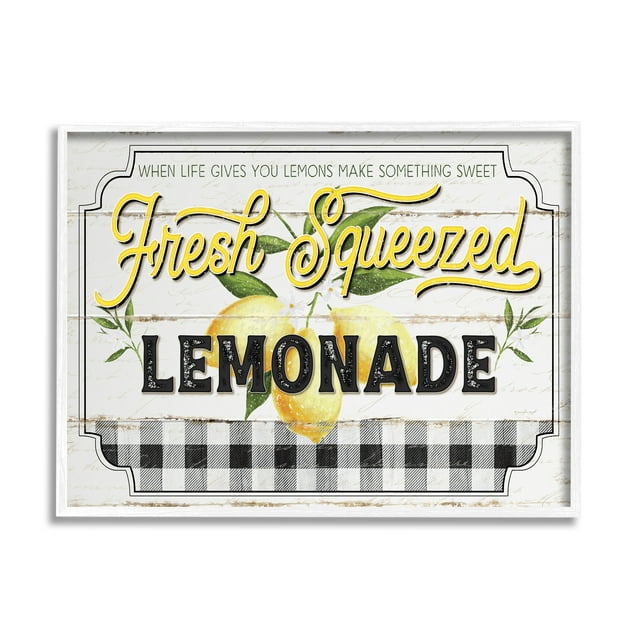 Stupell Industries Charming Rustic Fresh Squeezed Lemonade Sign, 24 x ...