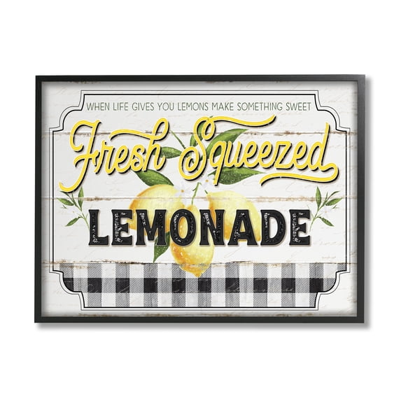 Stupell Industries Framed Giclee Textured Wall Art - Lemonade Sign ...