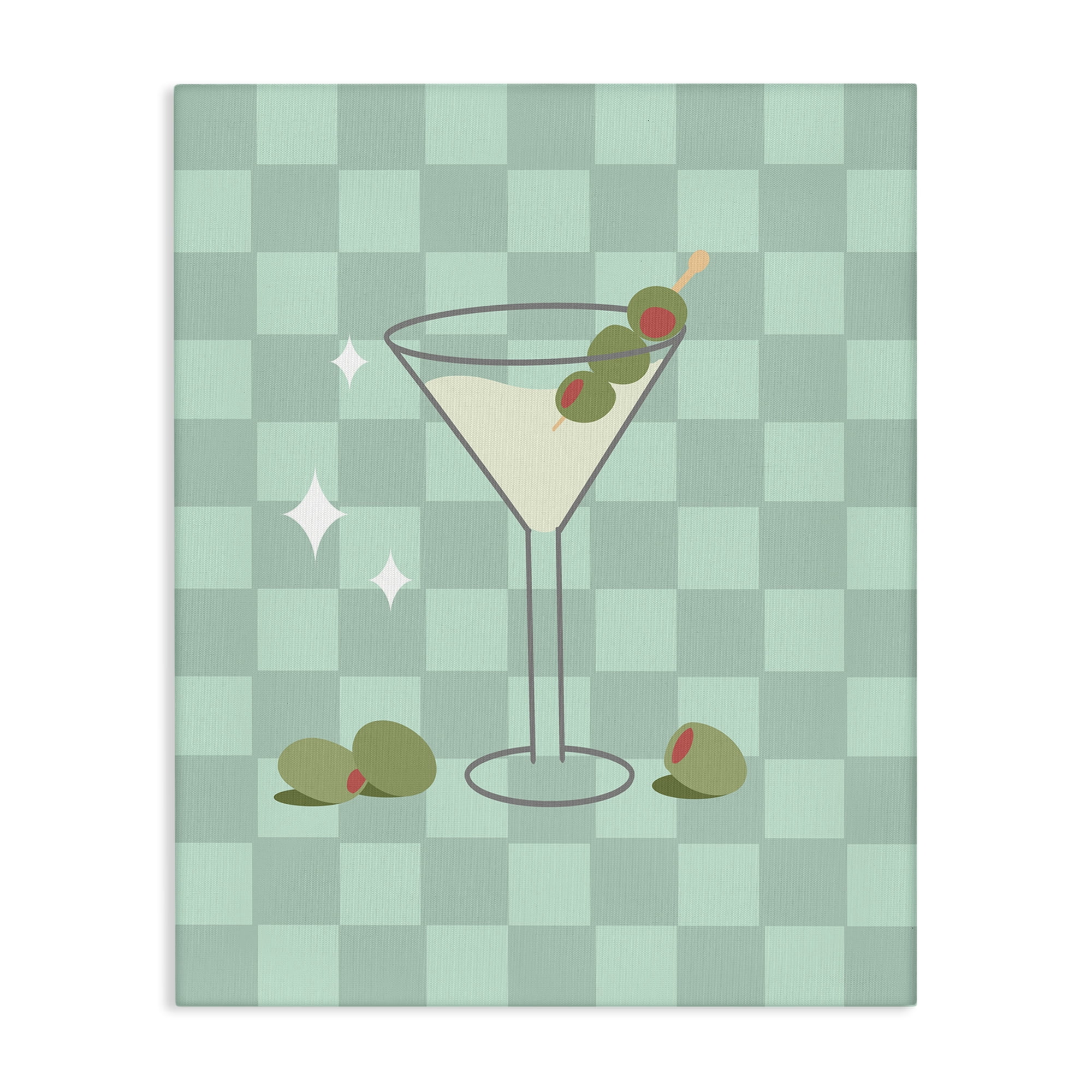 Stupell Industries Checkered Dirty Martini Food & Beverage Painting ...