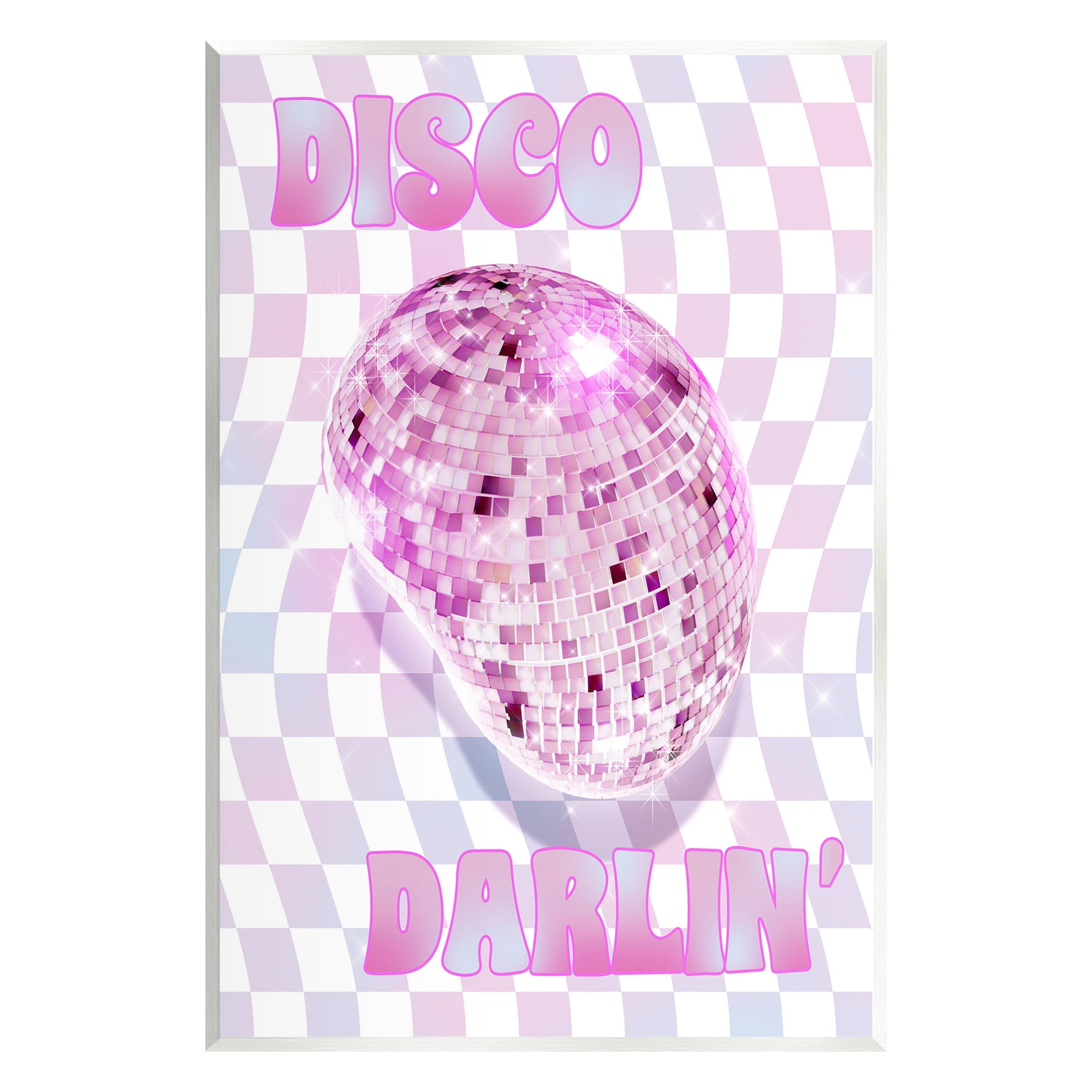 Stupell Industries Checkered Disco Darlin' Abstract Painting Unframed ...