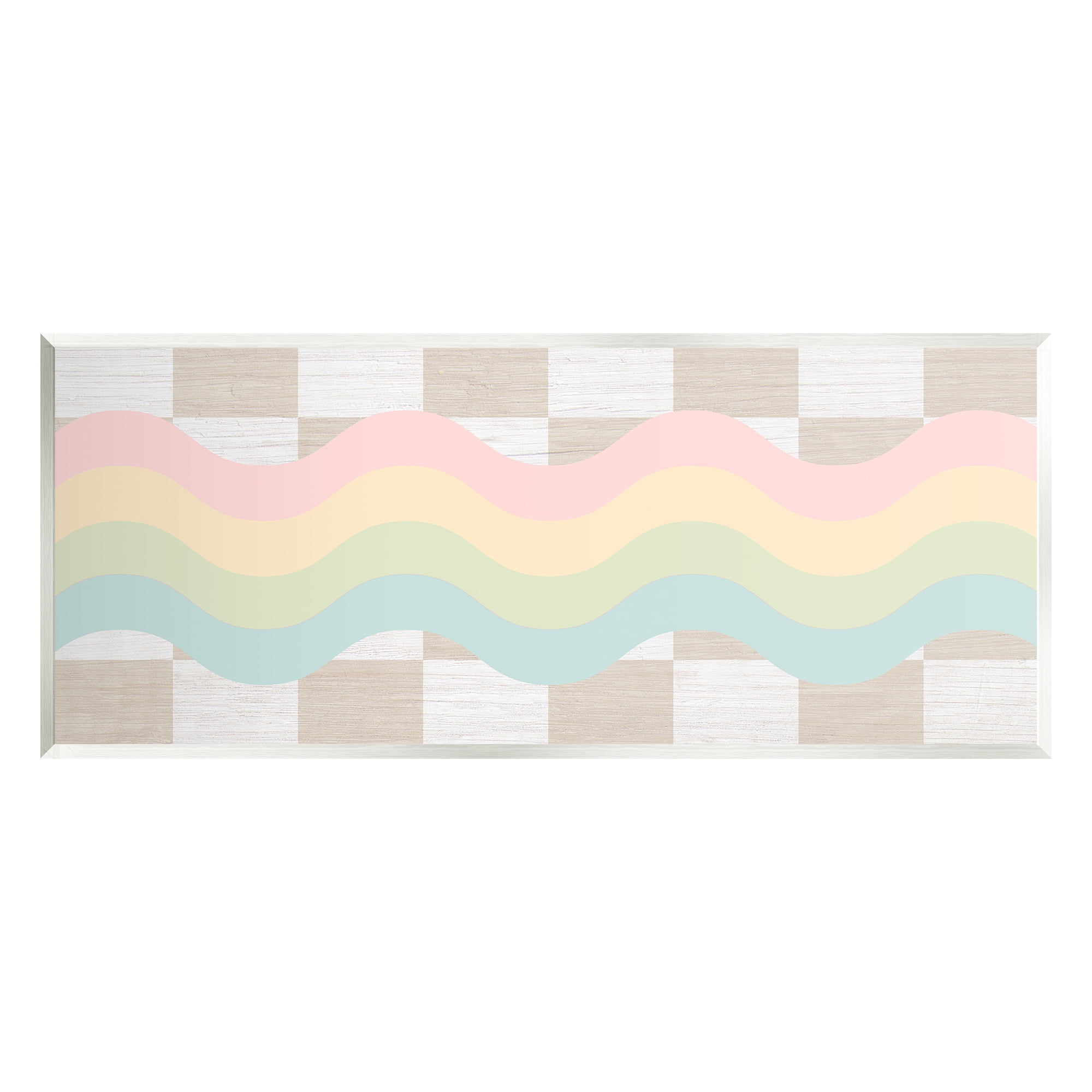 Stupell Industries Abstract Rainbow Checkered Pattern Decorative Wall ...