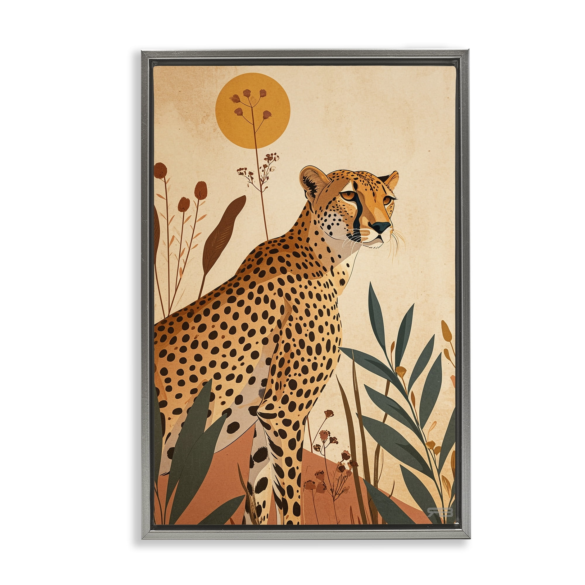 Stupell Industries Cheetah & Boho Plants Animals & Insects Painting ...