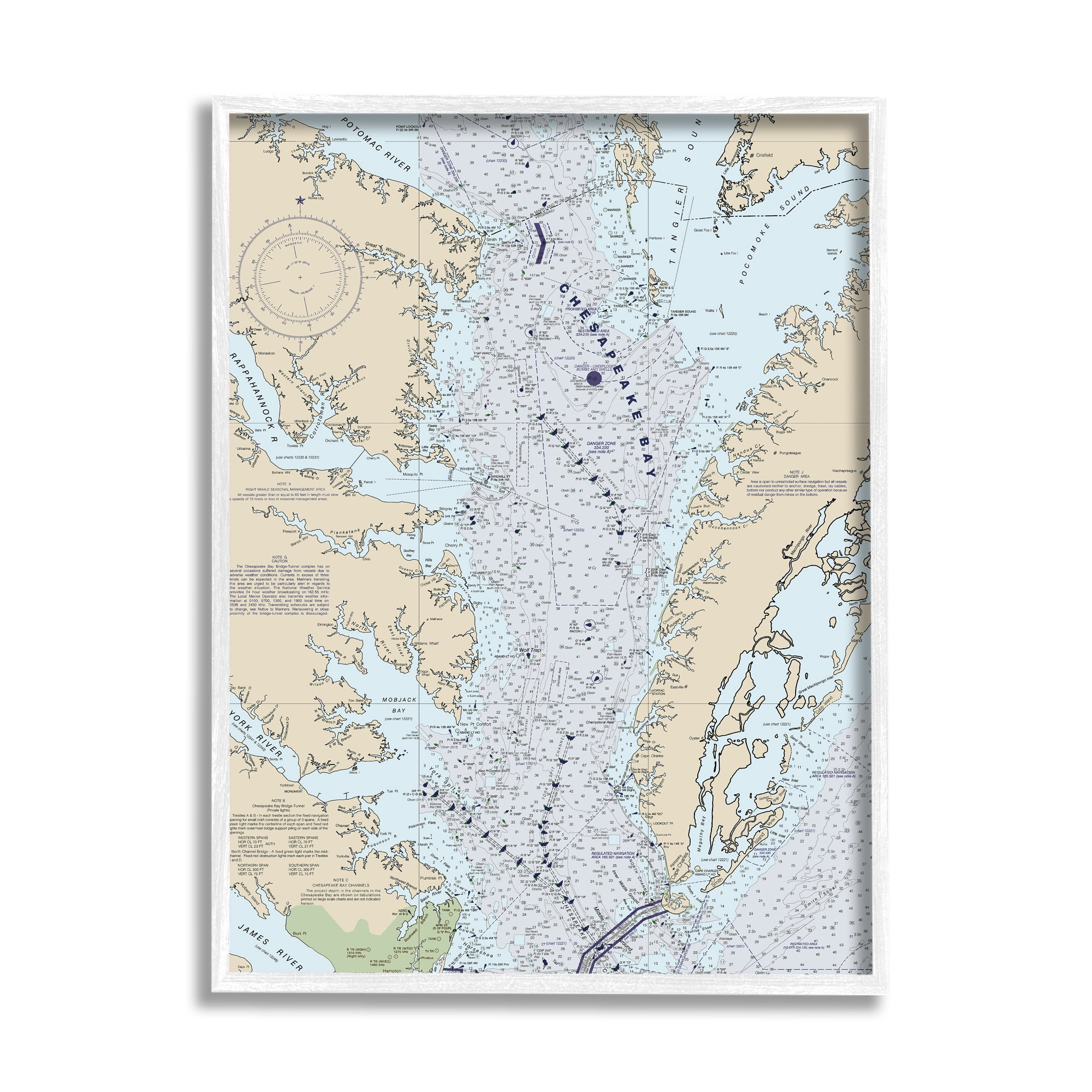 Stupell Industries Chesapeake Bay Water Flow Map Coastal Cartography ...