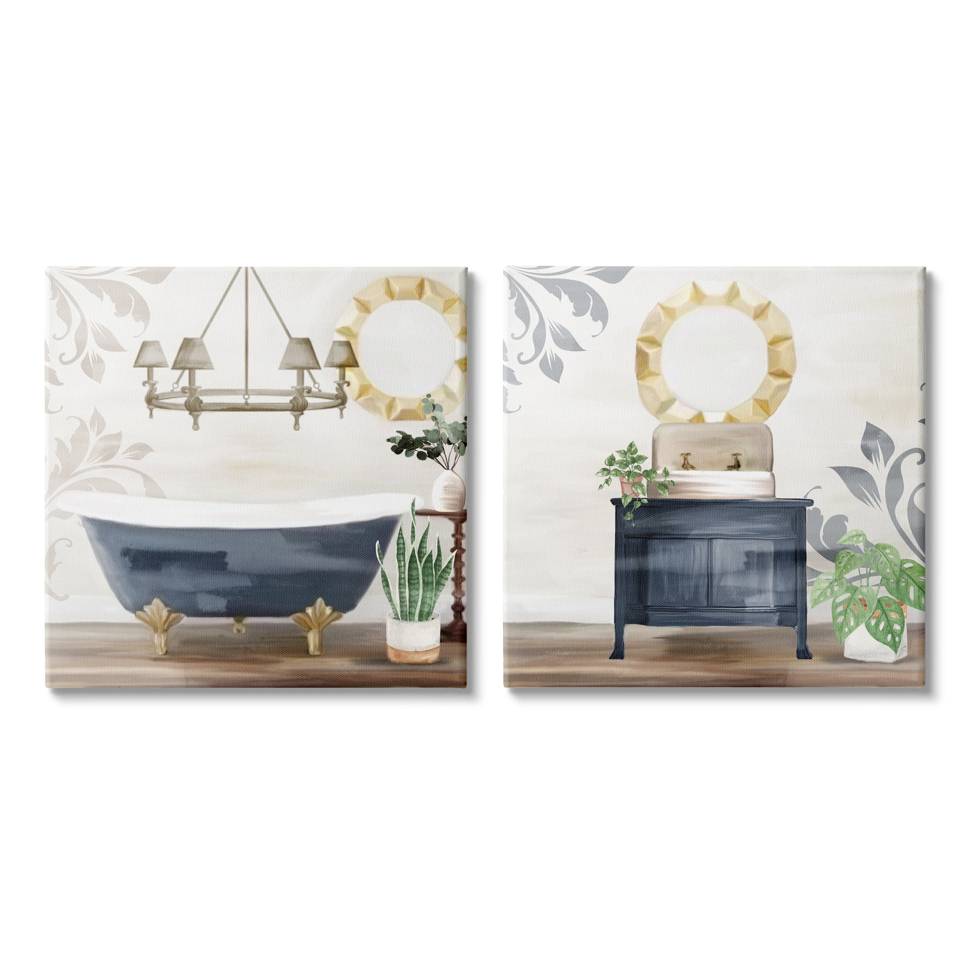 Stupell Industries Chic Bathroom Interior Still Life Bathtub Sink ...