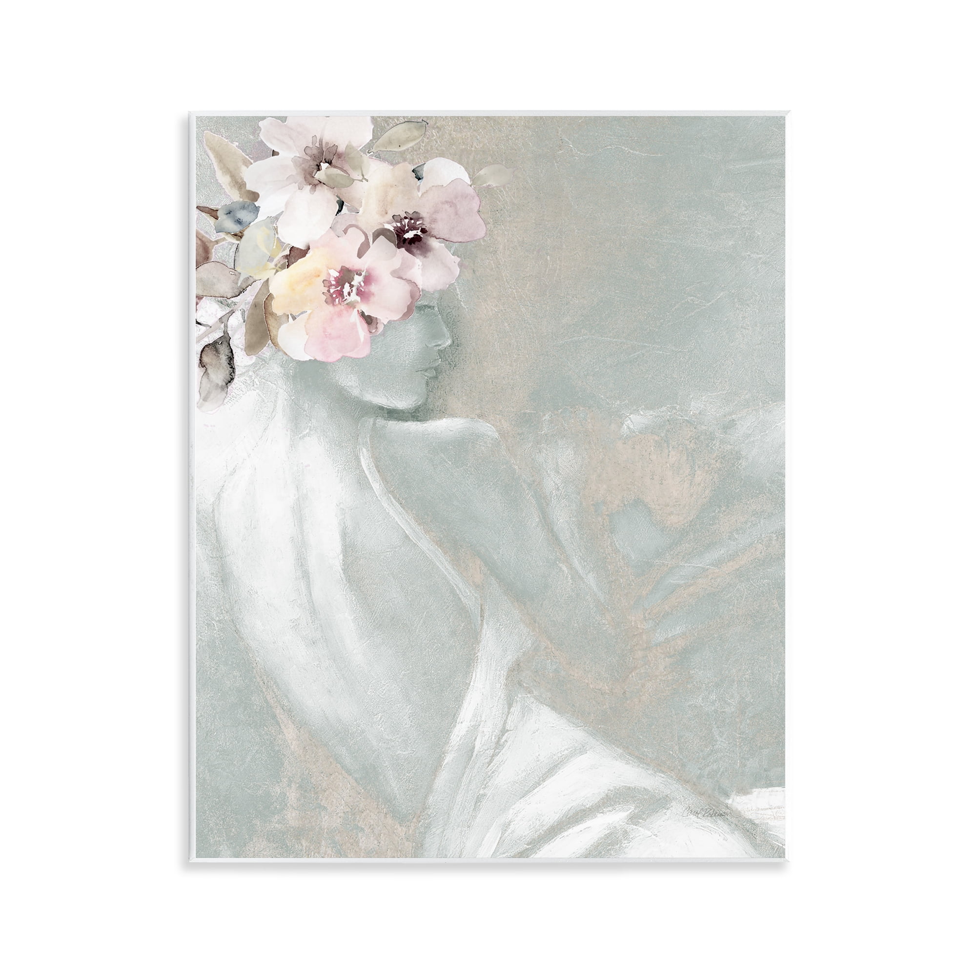 Stupell Industries Chic Floral Woman Novelty Painting Unframed Art ...