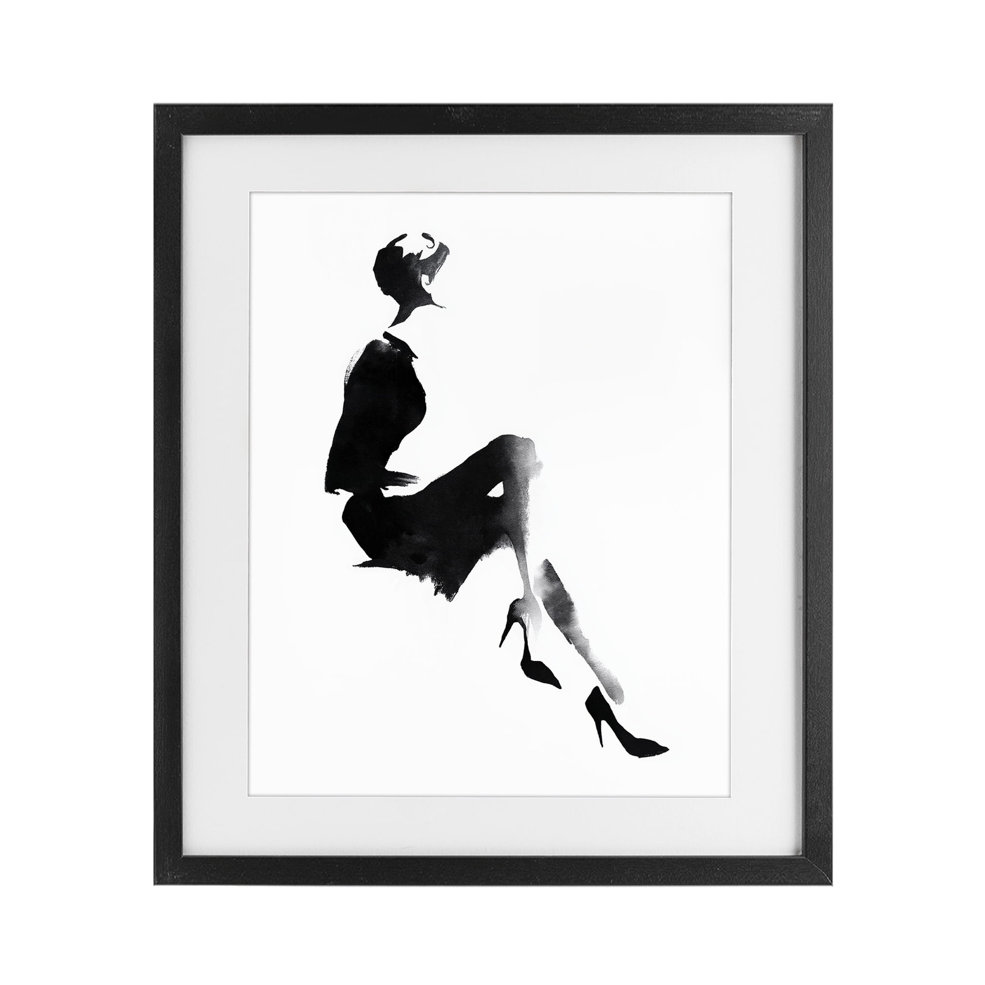 Stupell Industries Chic Silhouette Noir Black Framed Print Under Glass ...