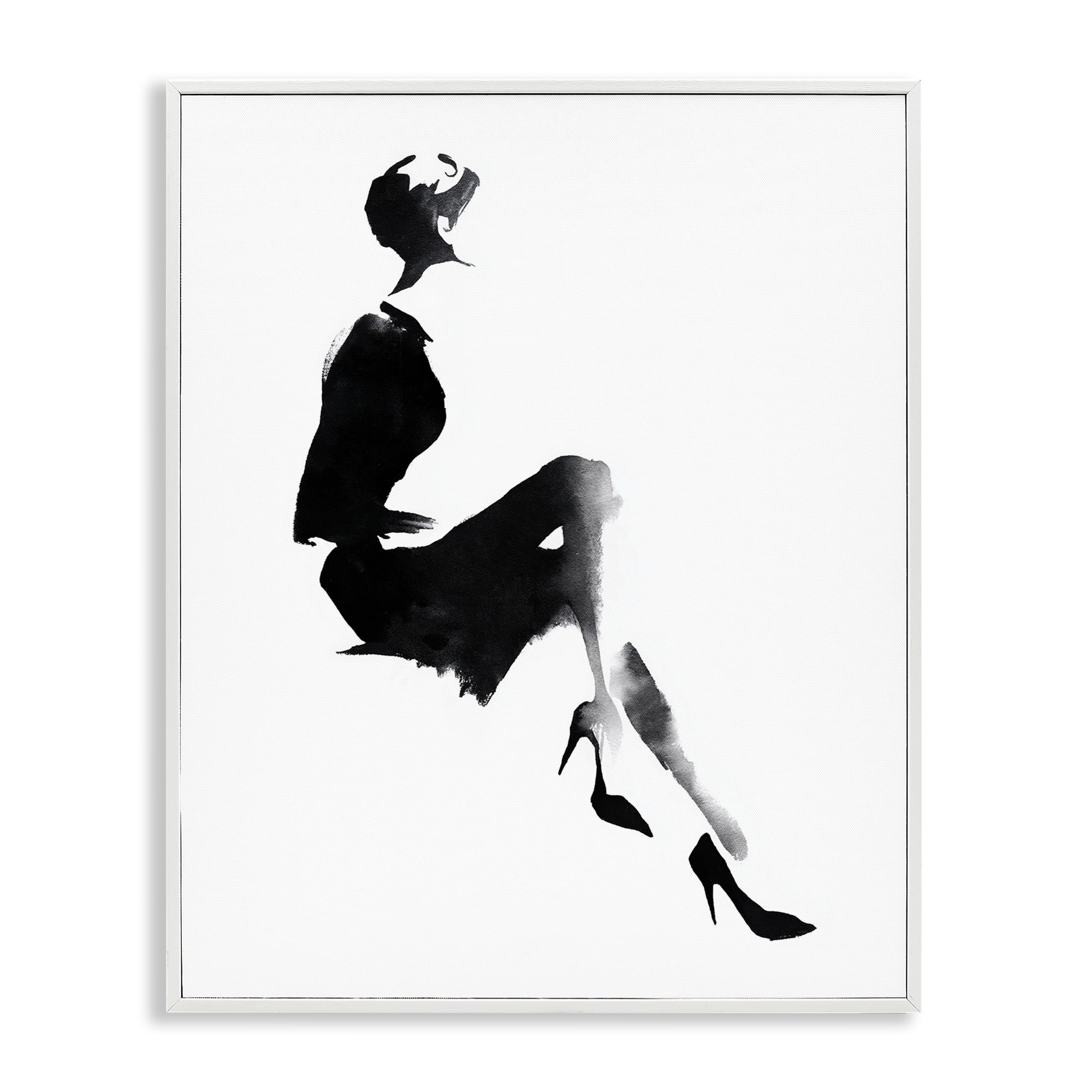 Stupell Industries Chic Silhouette Noir White Framed Giclee Art, design ...