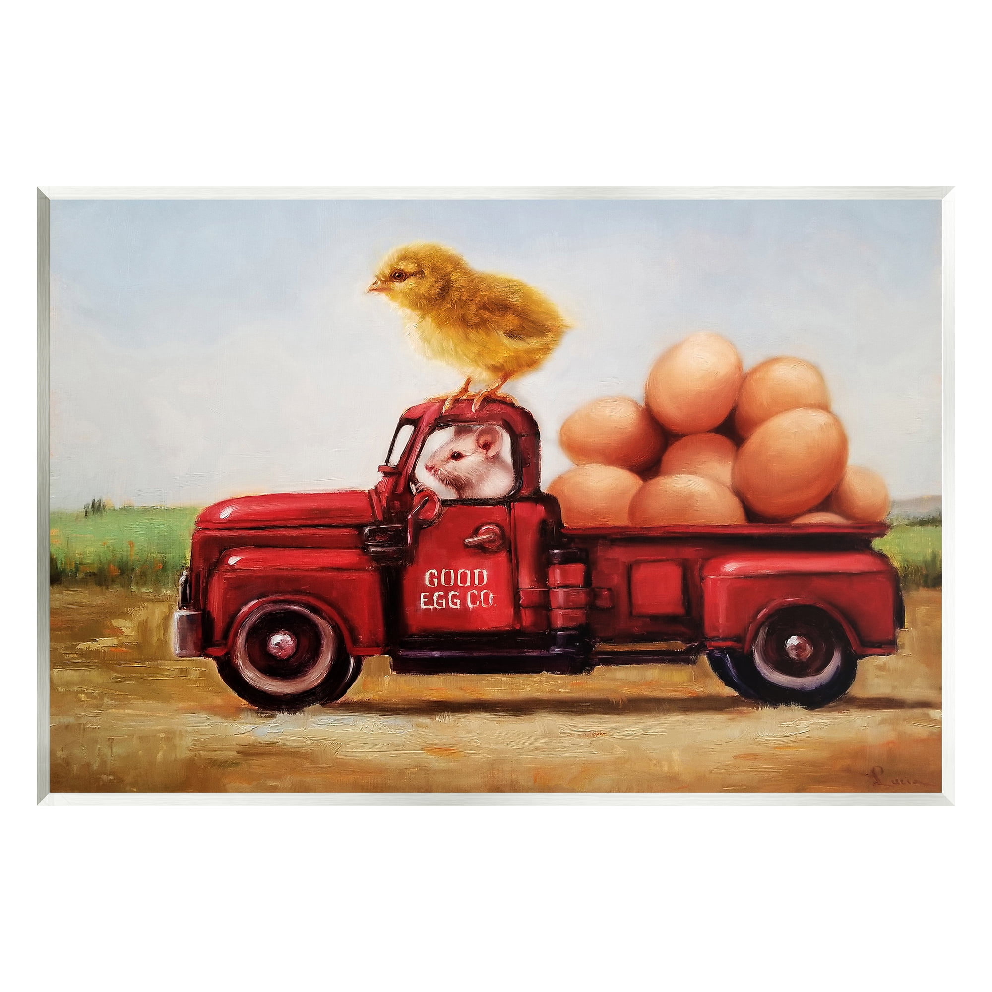 Stupell Industries Chick & Mouse Farm Egg Truck Animals & Insects ...