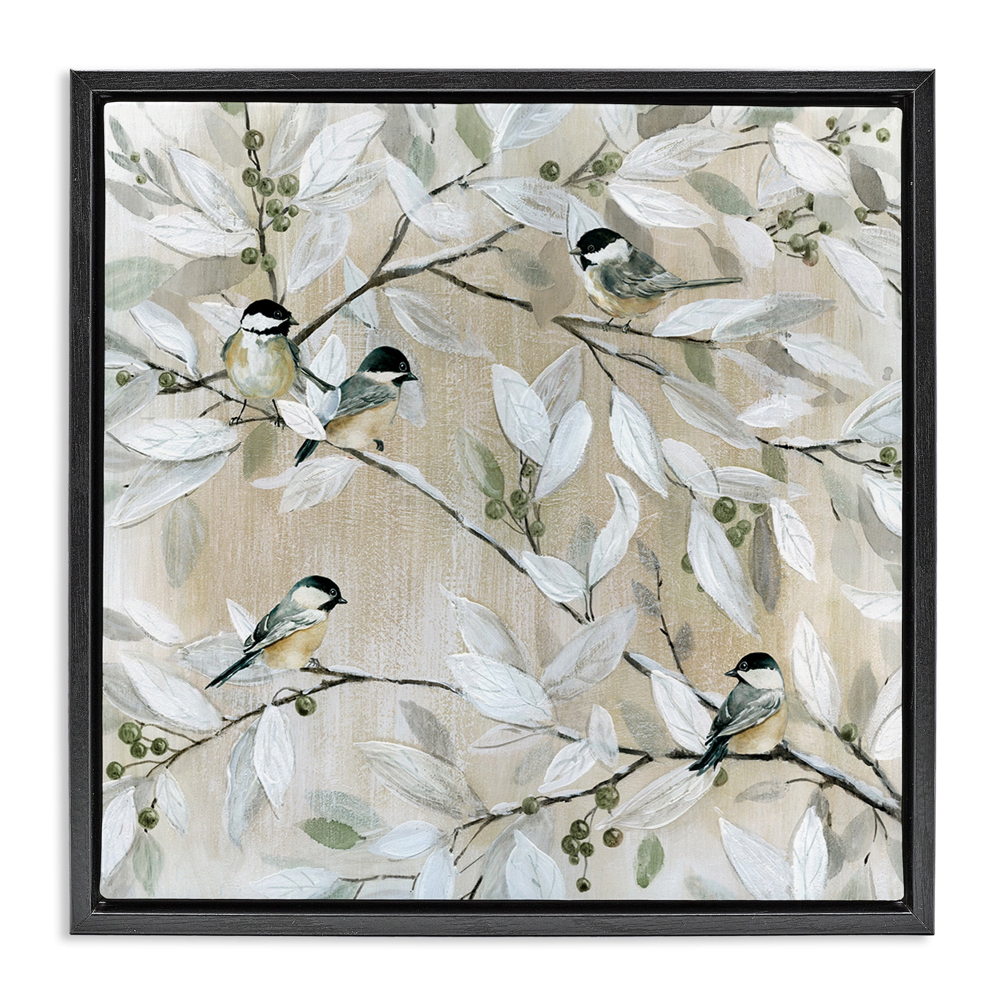Stupell Industries Chickadee Birds on Branches Botanical & Floral ...