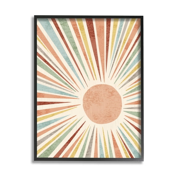 Stupell Industries Bold Summer Sun Abstract Rays - Framed Wall Art ...