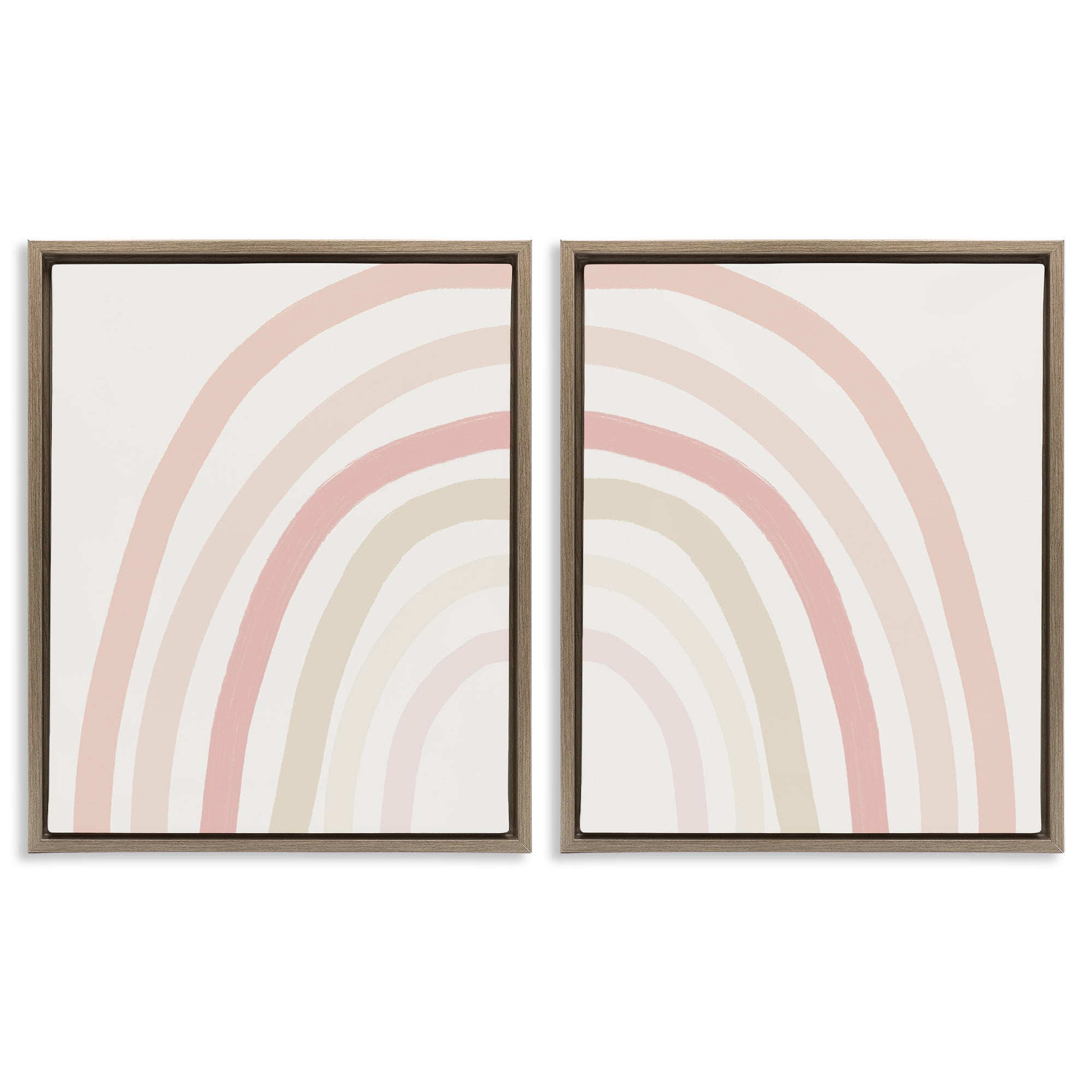 Stupell Industries Children's Soft Pastel Rainbow Shape Landscape ...