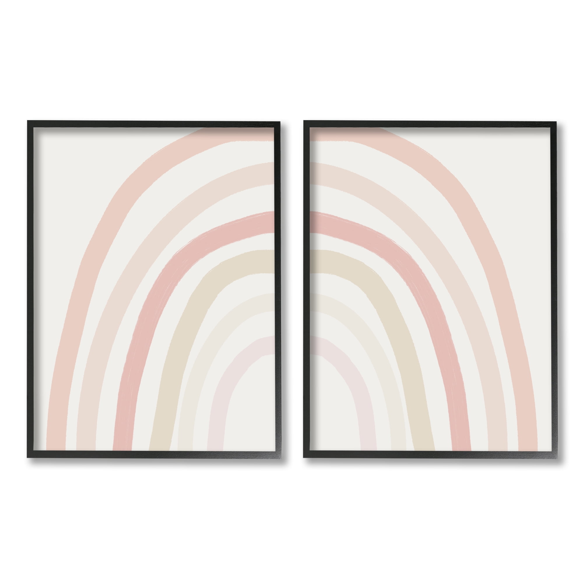 Stupell Industries Children's Soft Pastel Rainbow Shape Pink Beige ...