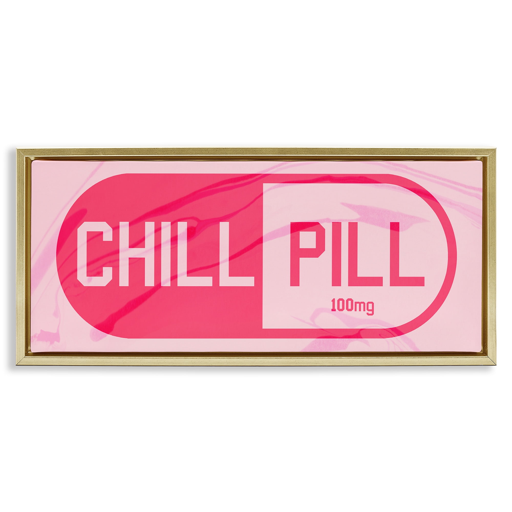 Stupell Industries Chill Pill Modern Pop Typography Painting Gold ...