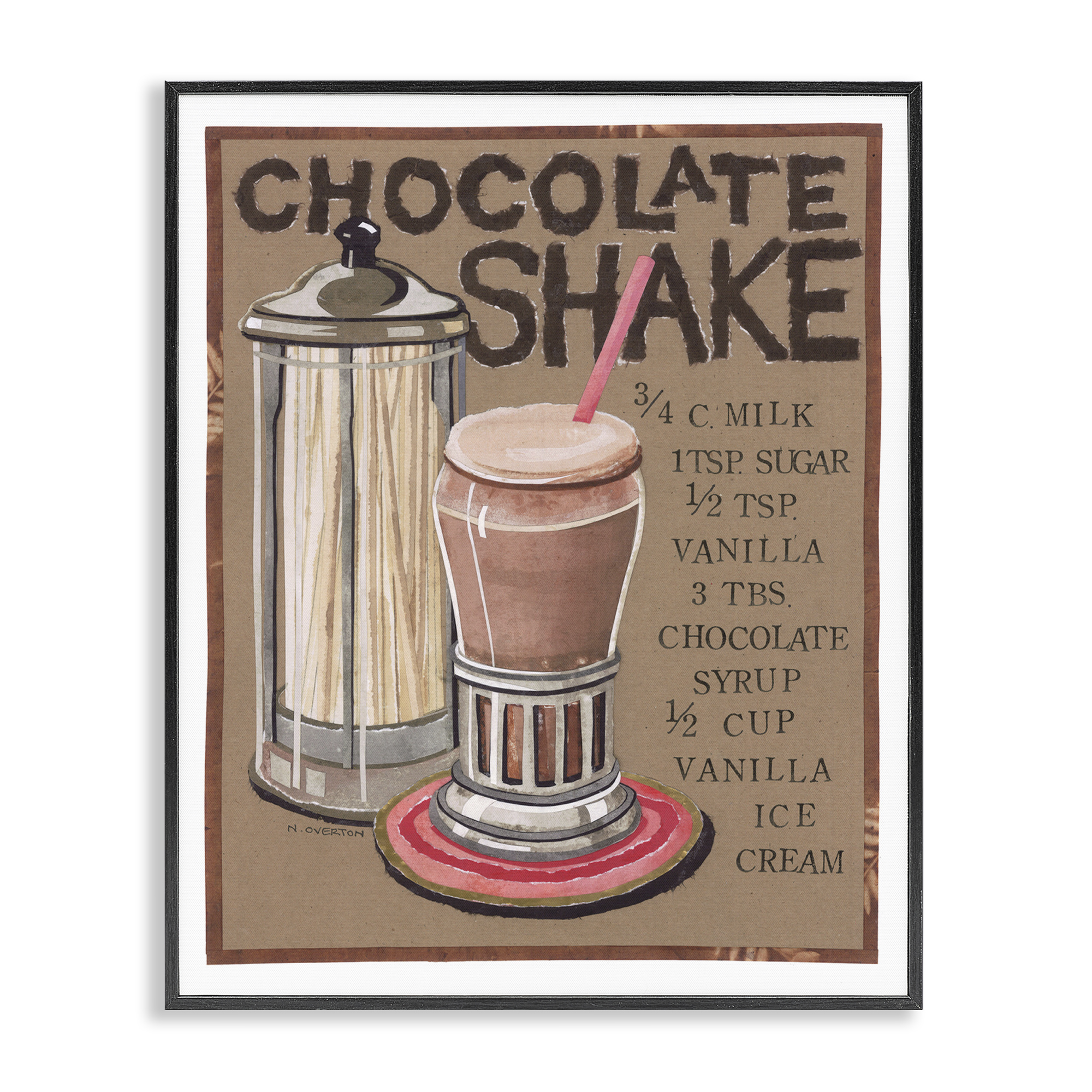 Stupell Industries Chocolate Shake Recipe Food & Beverage Painting ...