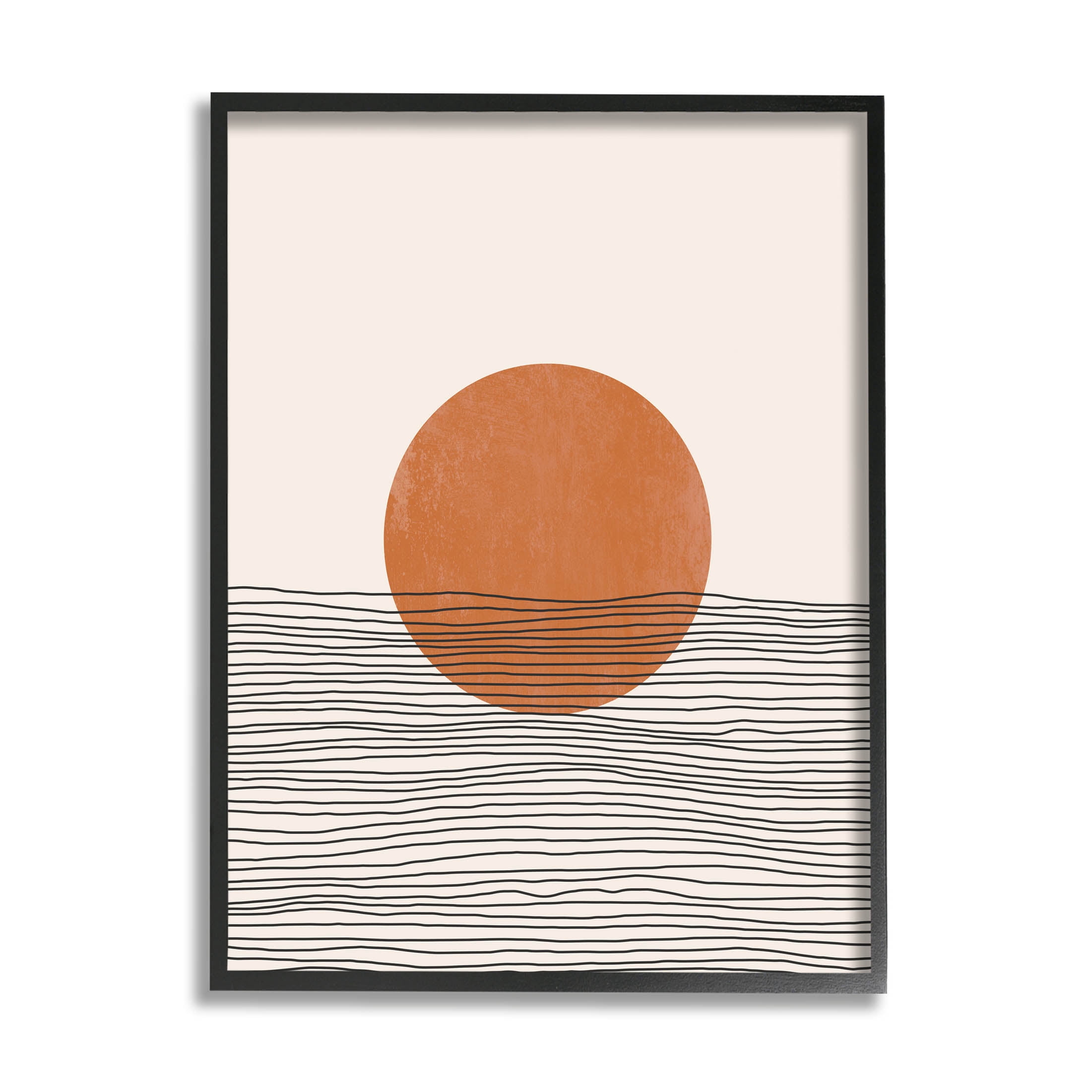 Stupell Industries Circle Shape Layered Stripes Lines Graphic Art Black ...