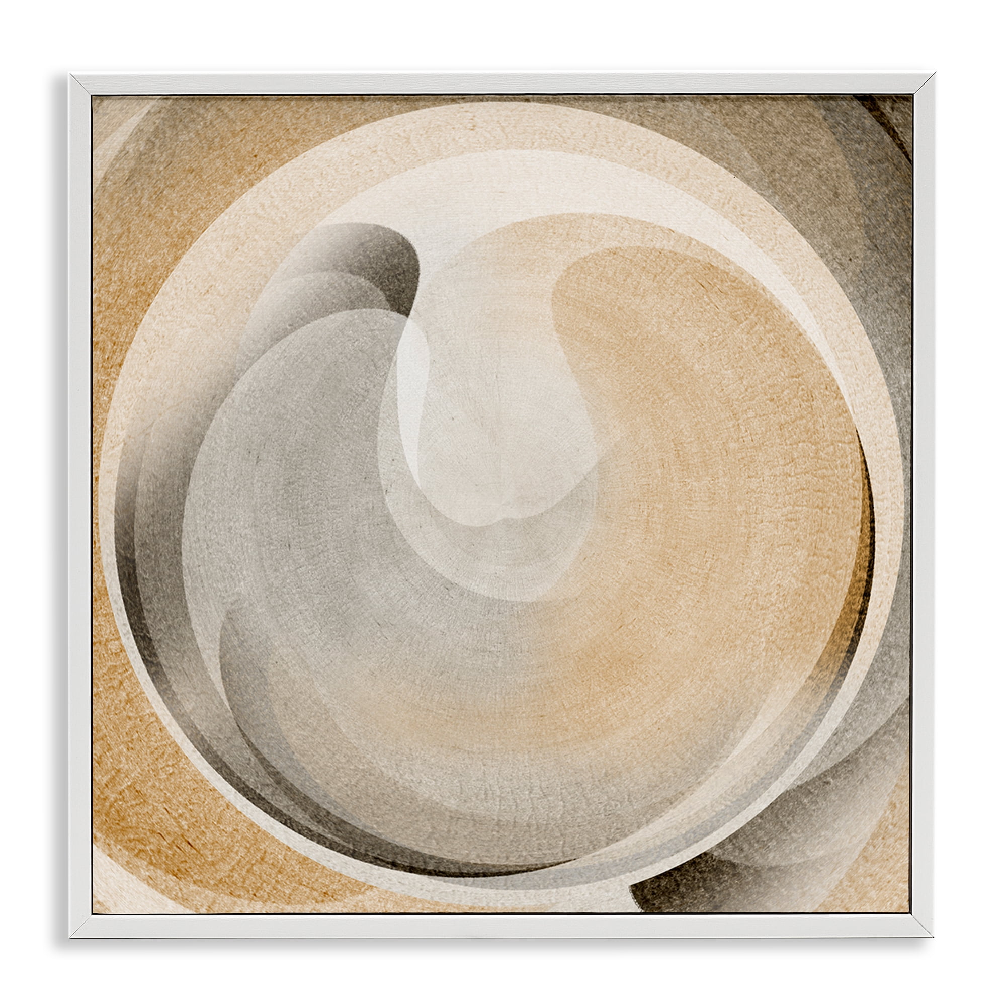Stupell Industries Circular Soft Neutrals Abstract Painting White ...