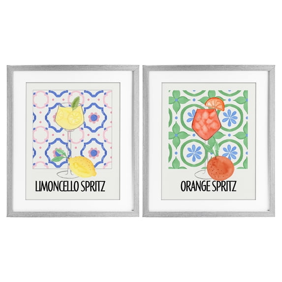 Stupell Industries Citrus Spritz On My Mind 2 Piece Gray Framed Print ...