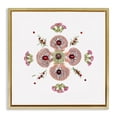Stupell Industries Clam Shells & Botanicals Pattern Gold Framed Floater ...