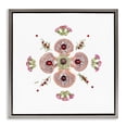 Stupell Industries Clam Shells & Botanicals Pattern Gray Framed Floater ...