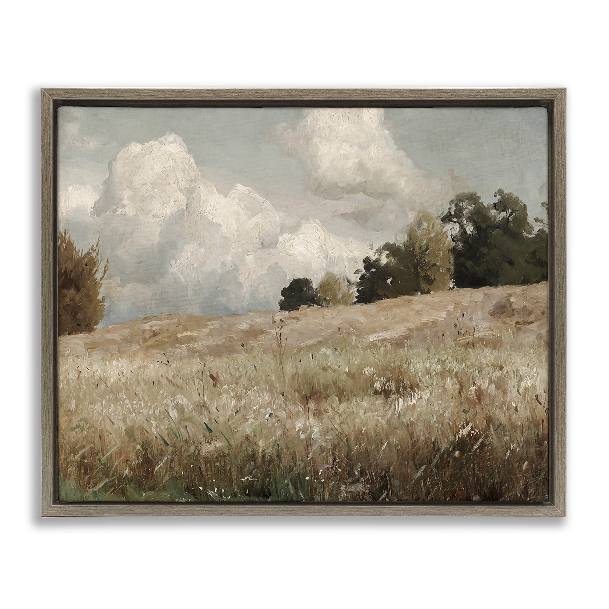 Stupell Industries Classic Cloudy Field Landscape Landscape Painting ...