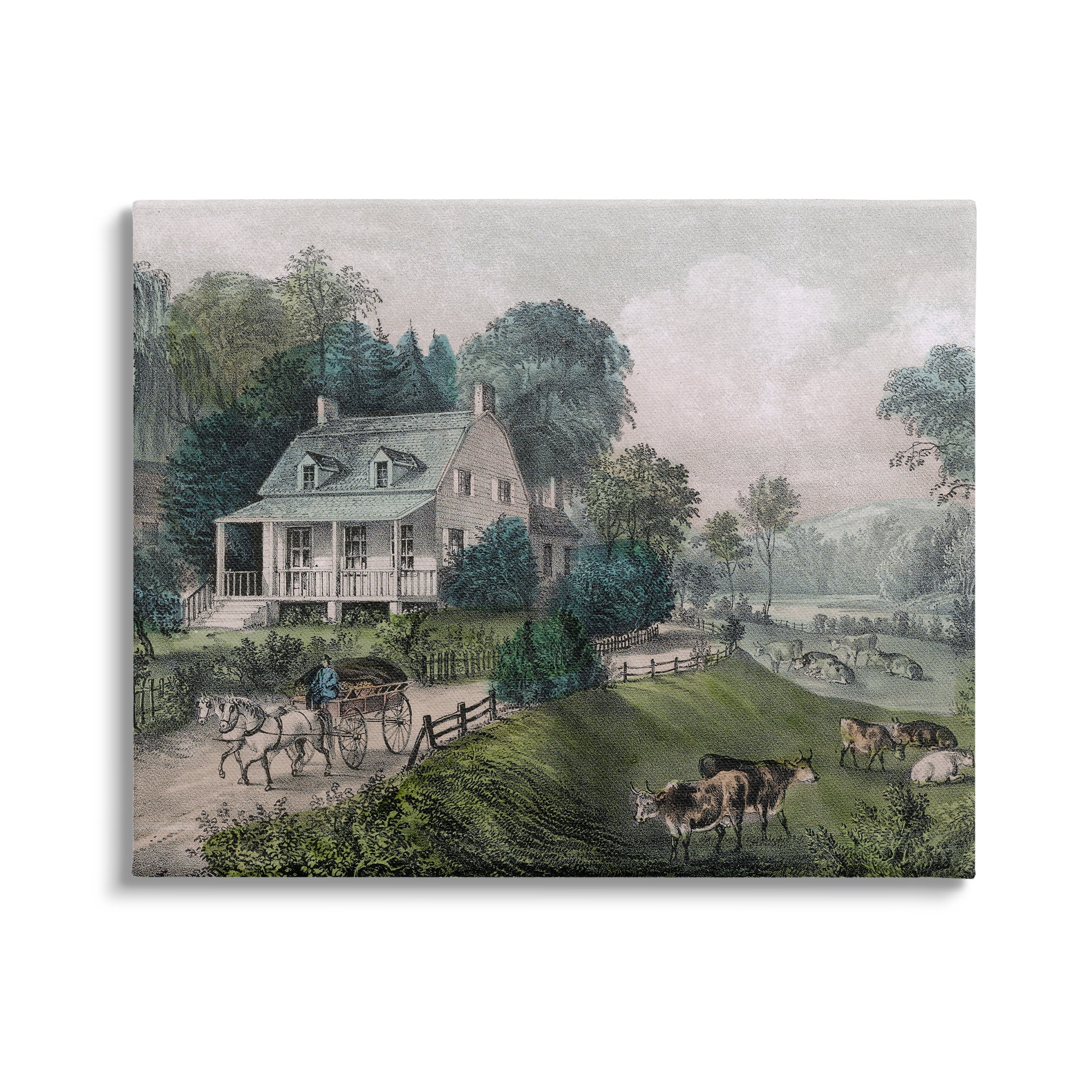Stupell Industries Classic Countryside House Painting Roaming Farm ...