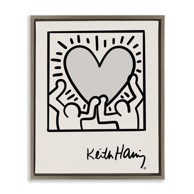Stupell Industries Classic Heart Symbol Keith Haring Abstract Painting ...
