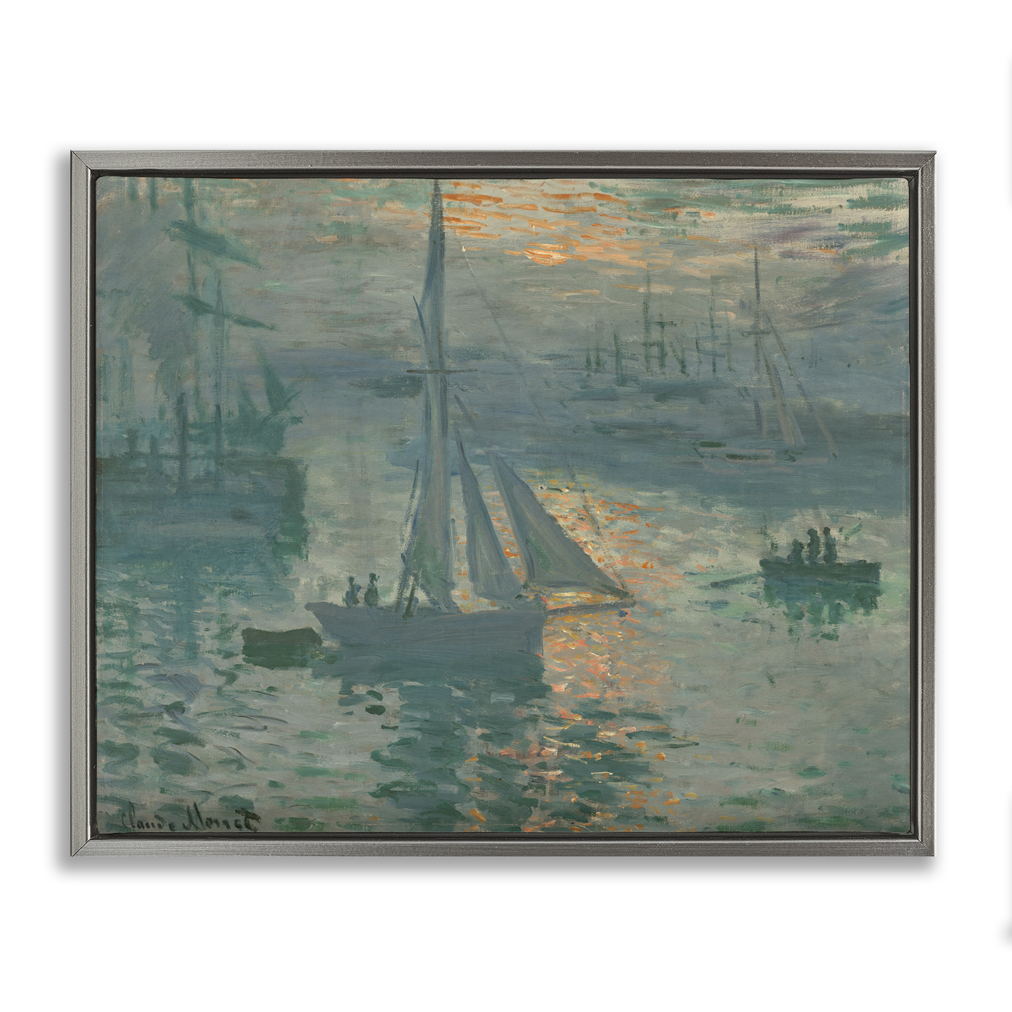 Stupell Industries Classic Monet Marine Sunrise Transportation Painting ...