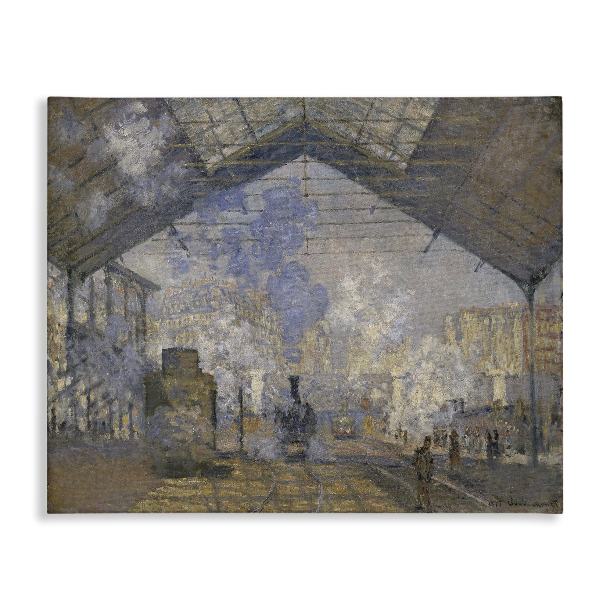 Stupell Industries Classic Monet Saint-Lazare Station Buildings ...