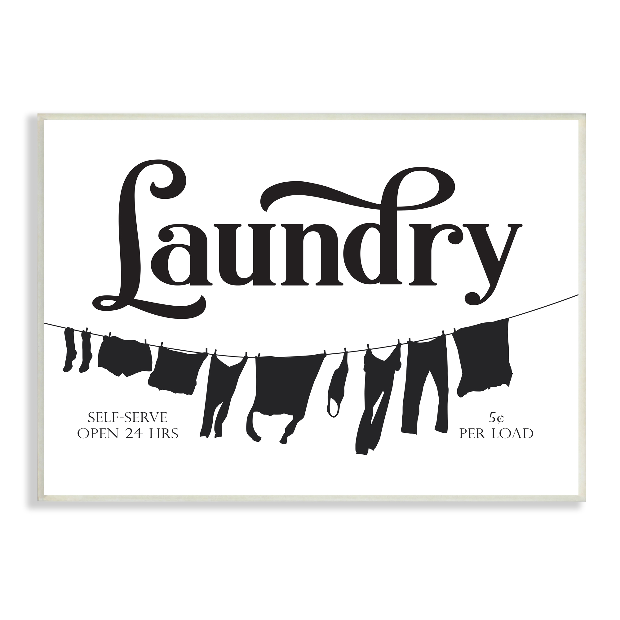 Stupell Industries Clothesline Laundry Room Sign Vintage Advertisement Country Painting Unframed ...