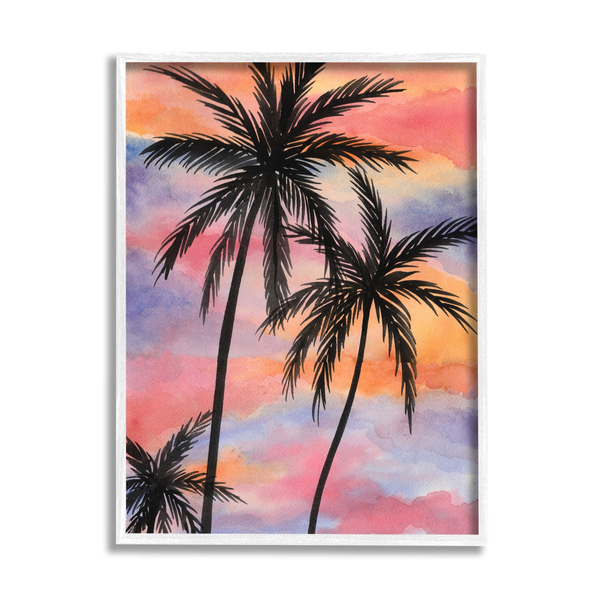 Palm Tree Silhouette Sunset Painting